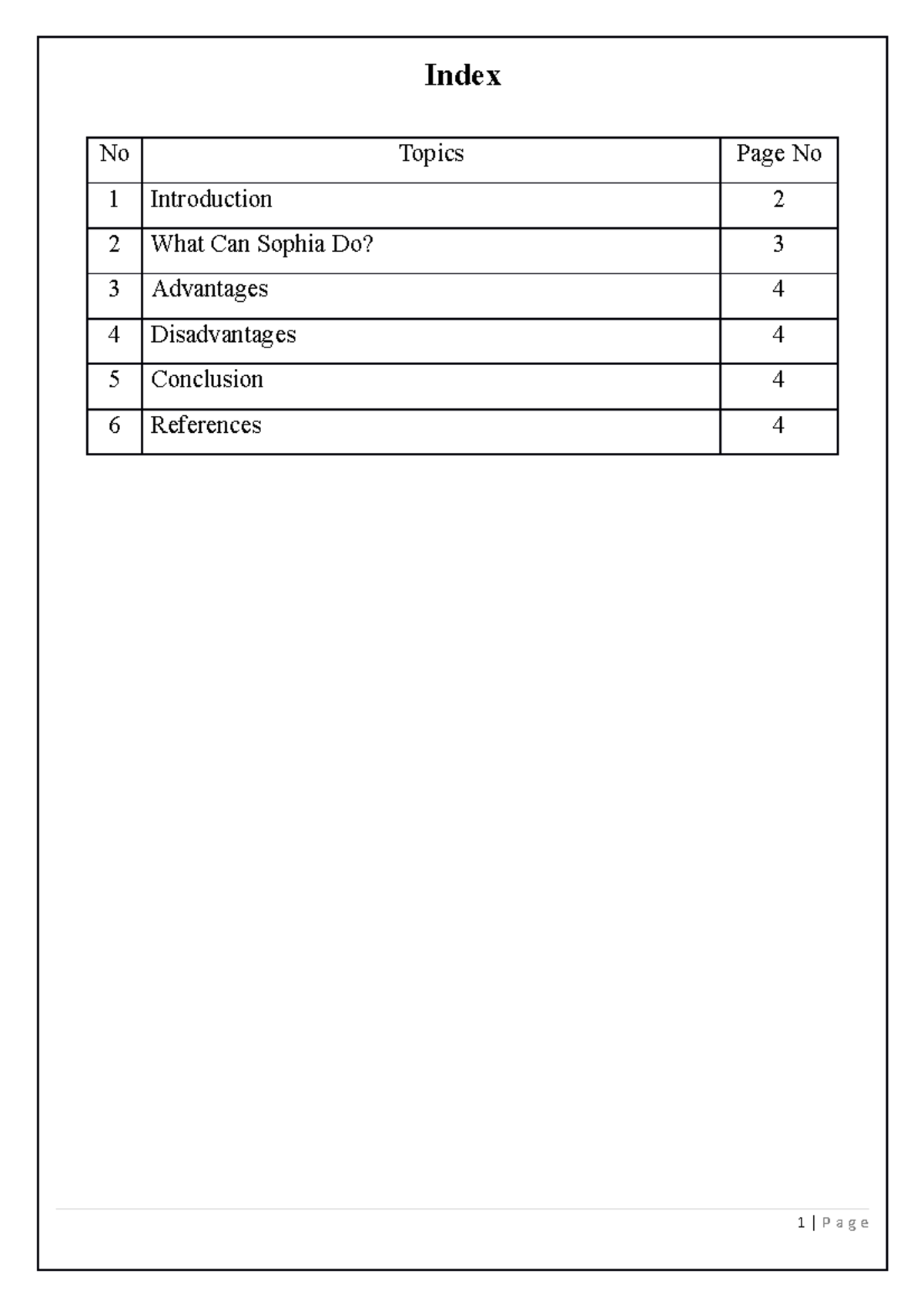 Index Noooooo Index No Topics Page No 1 Introduction 2 2 What Can