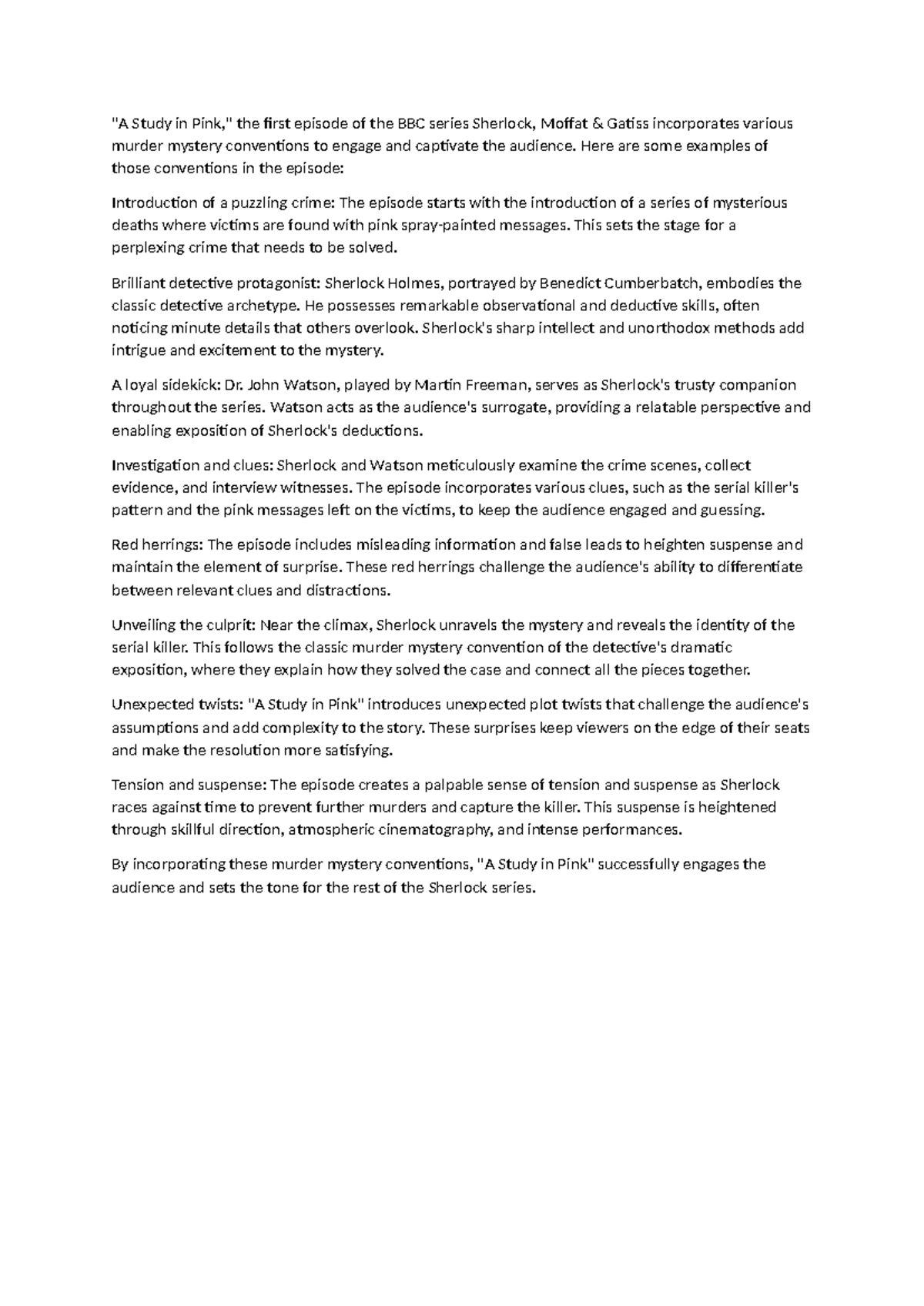 A Study in Pink - "A Study in Pink," the first episode of the BBC ...