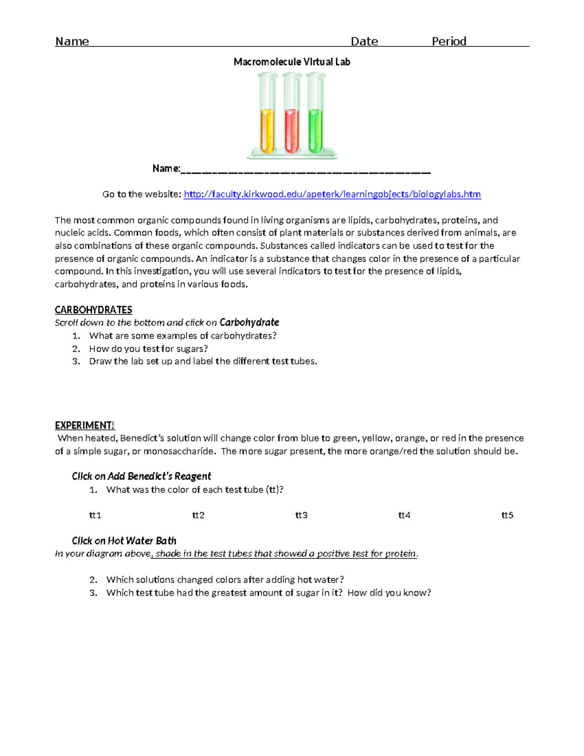 Macromolecule V Lab - fsfcsf - Macromolecule Virtual Lab - Studocu