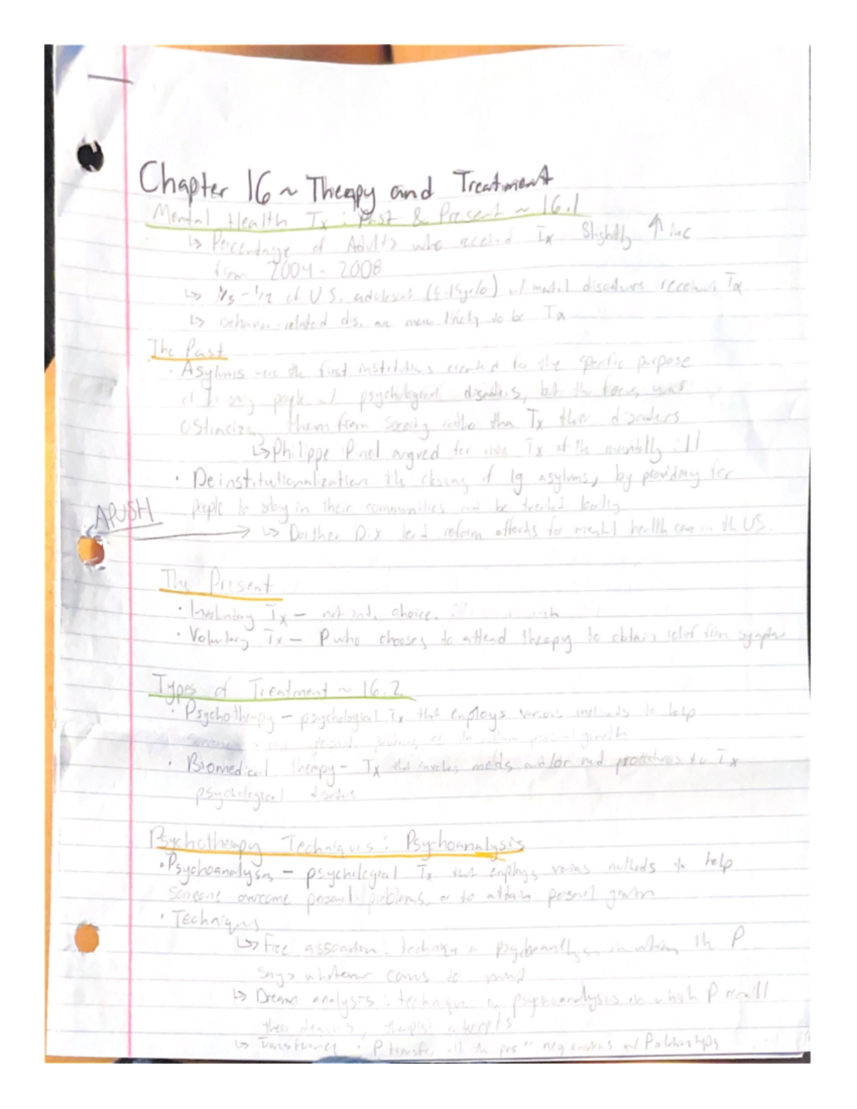 Intro to Psychology- Chapter 16 Therapy and Treatment - PSYC 1101 - Studocu