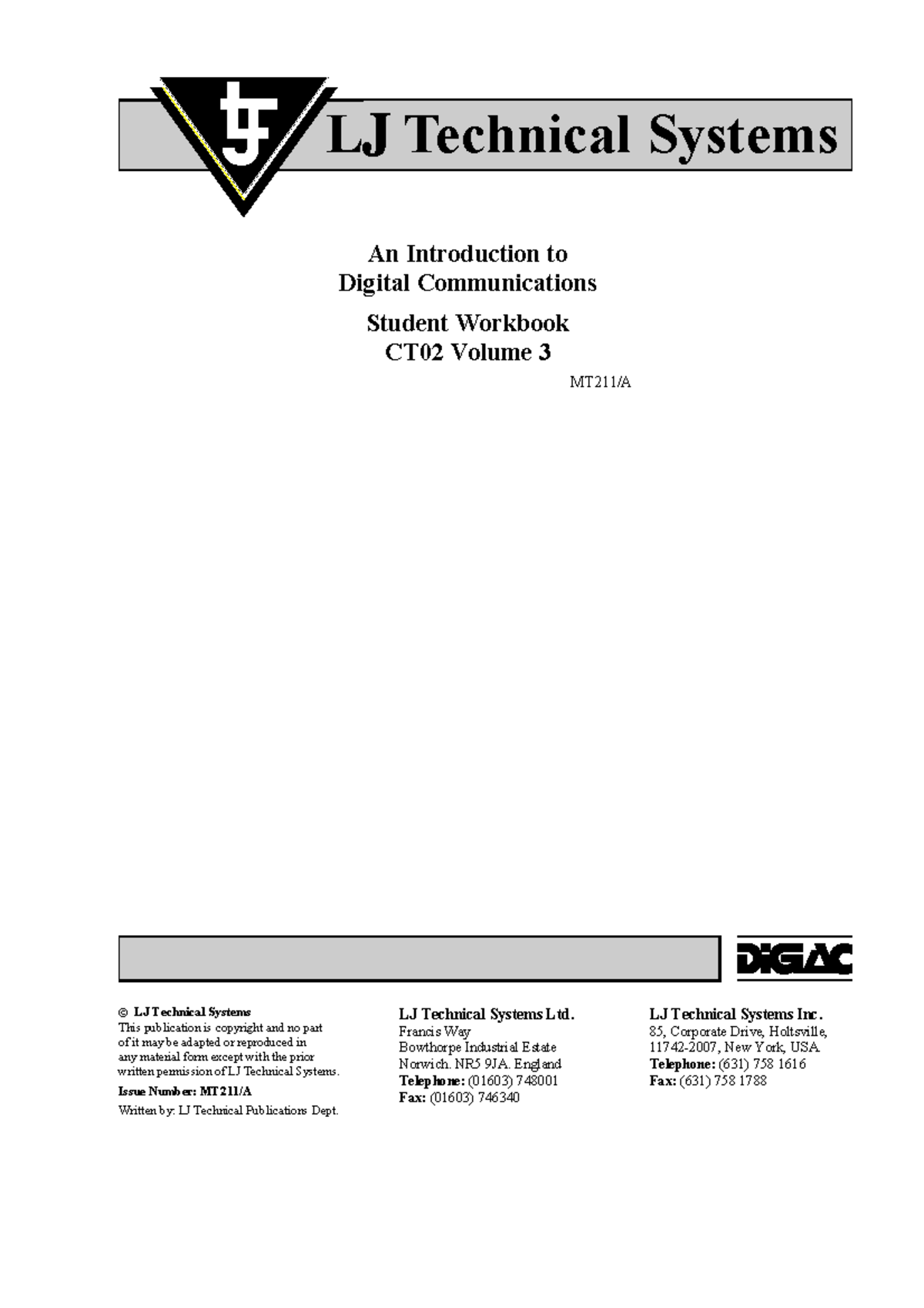 Student Workbook An Introduction to Digital Communications - L ...