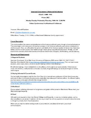 Polsc 110 - Midterm Review Sheet - Polsc 110 – Introduction to American ...