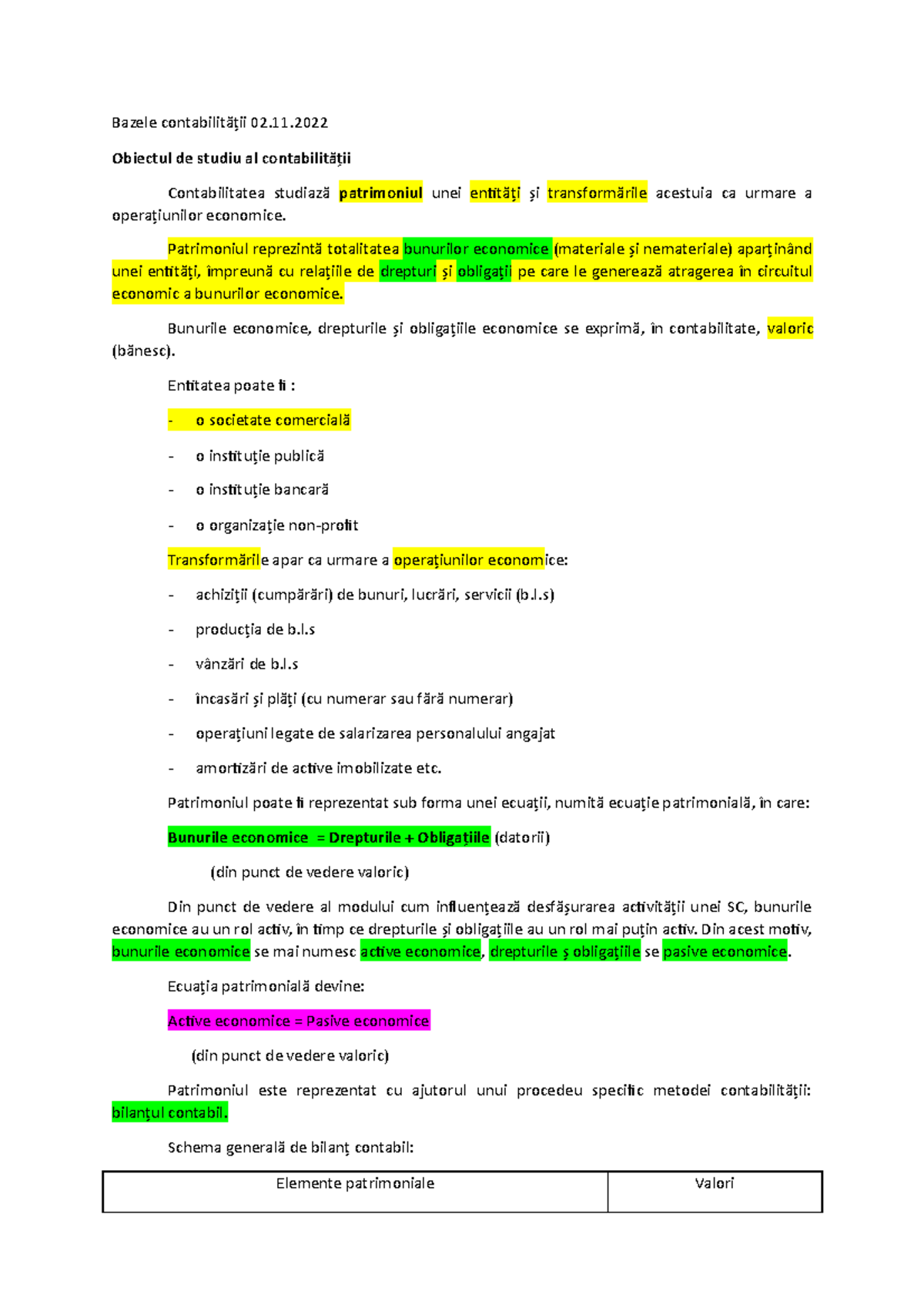 Bazele contabilității 02 - Obiectul de studiu al contabilității ...