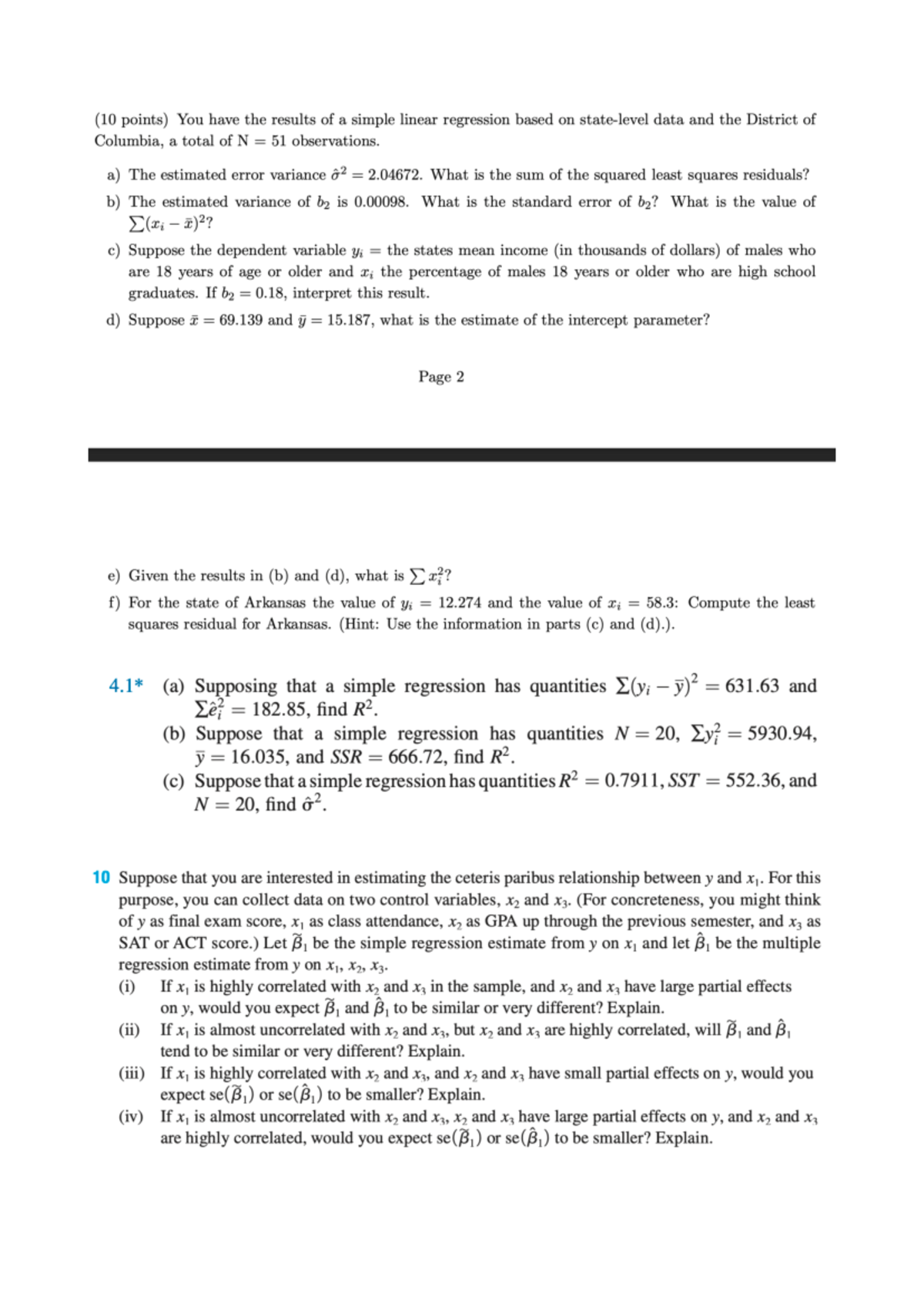 Analytical For The Preparation To Exam Introduction To Econometrics