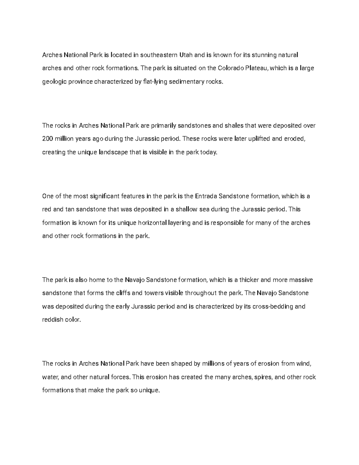 Arches NP notes - Arches National Park is located in southeastern Utah ...