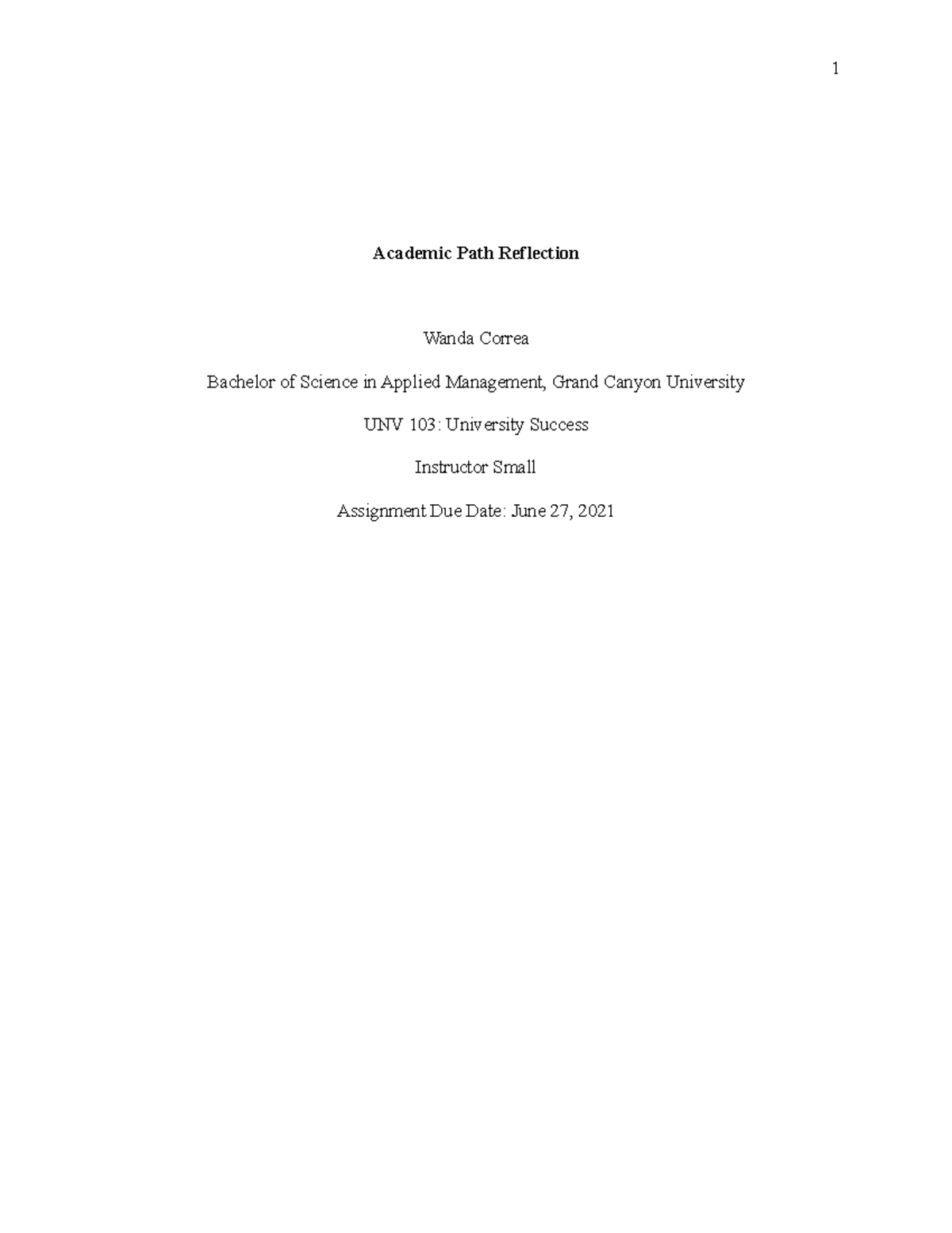 APA 7th Academic Path Example (1) - Academic Path Reflection Wanda ...