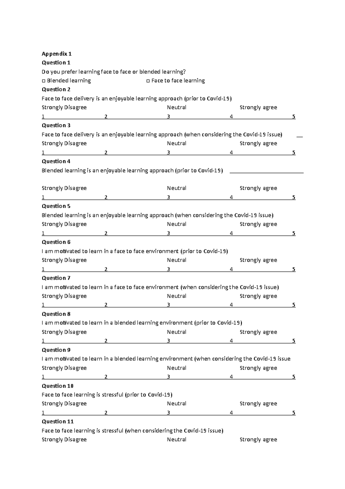 Mmc1 - Please read - Appendix 1 Question 1 Do you prefer learning face ...
