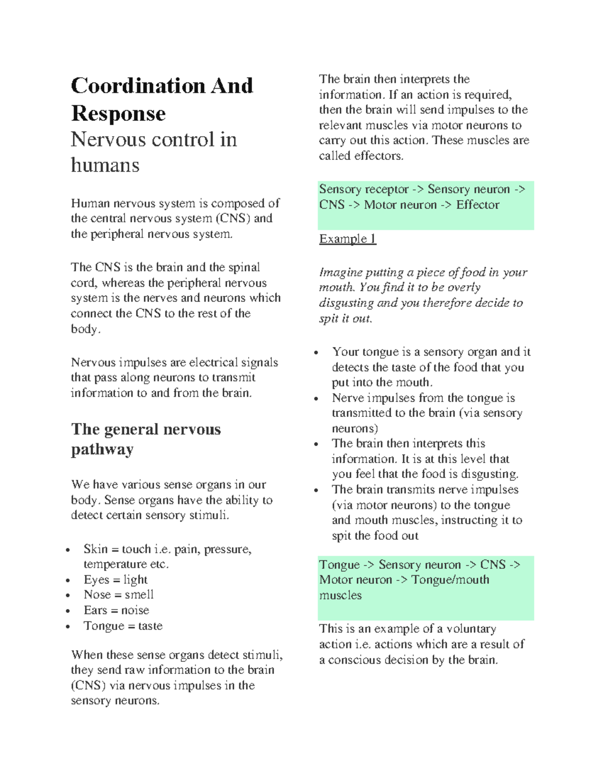 Coordination And Response - Coordination And Response Nervous control ...