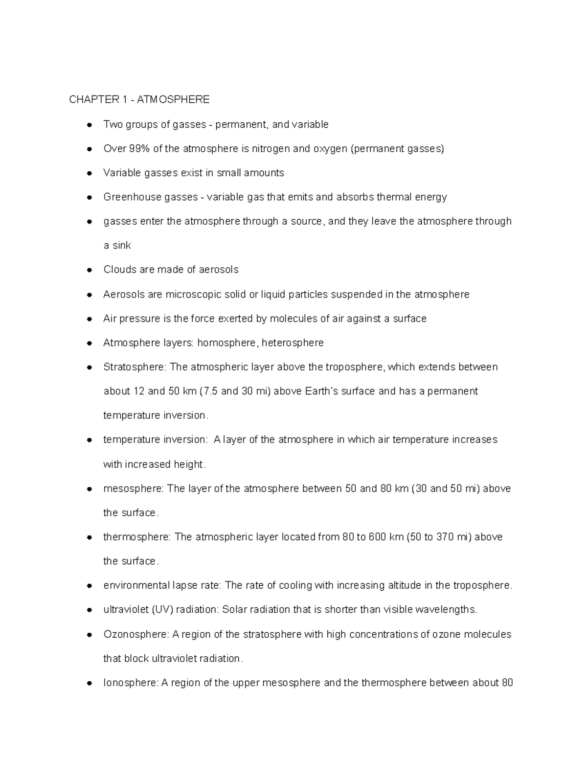 Atmosphere - temperature inversion: A layer of the atmosphere in which ...