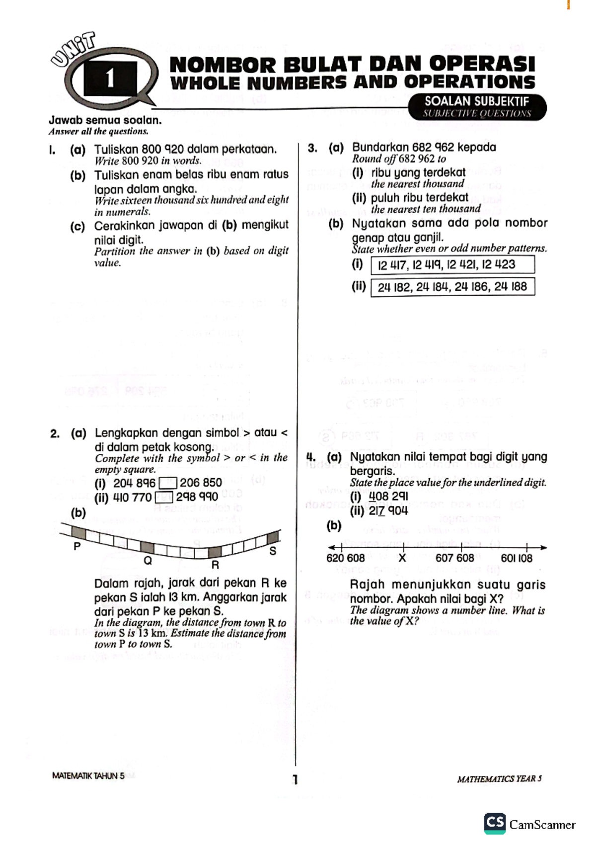Kuiz nombor dan operasi tahun 5 - A Level Mathematics - Studocu