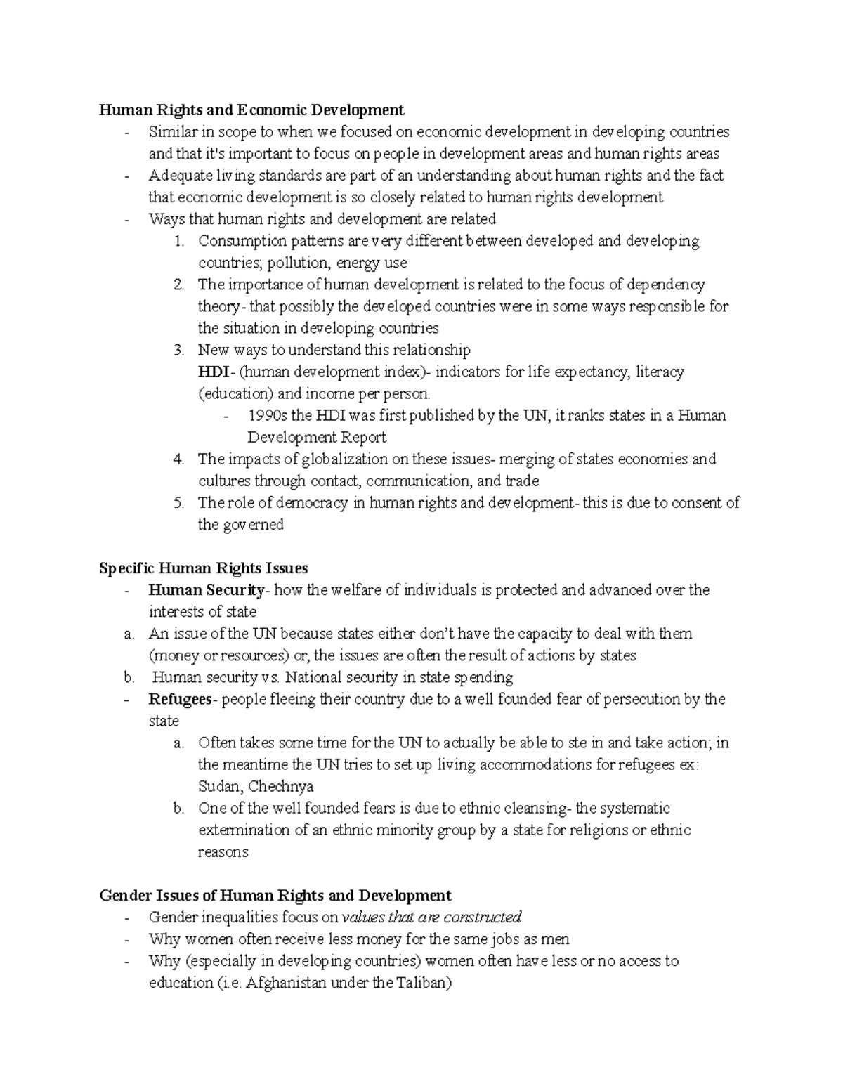 Chapter 13 IR and Global Atlas Education - Human Rights and Economic ...