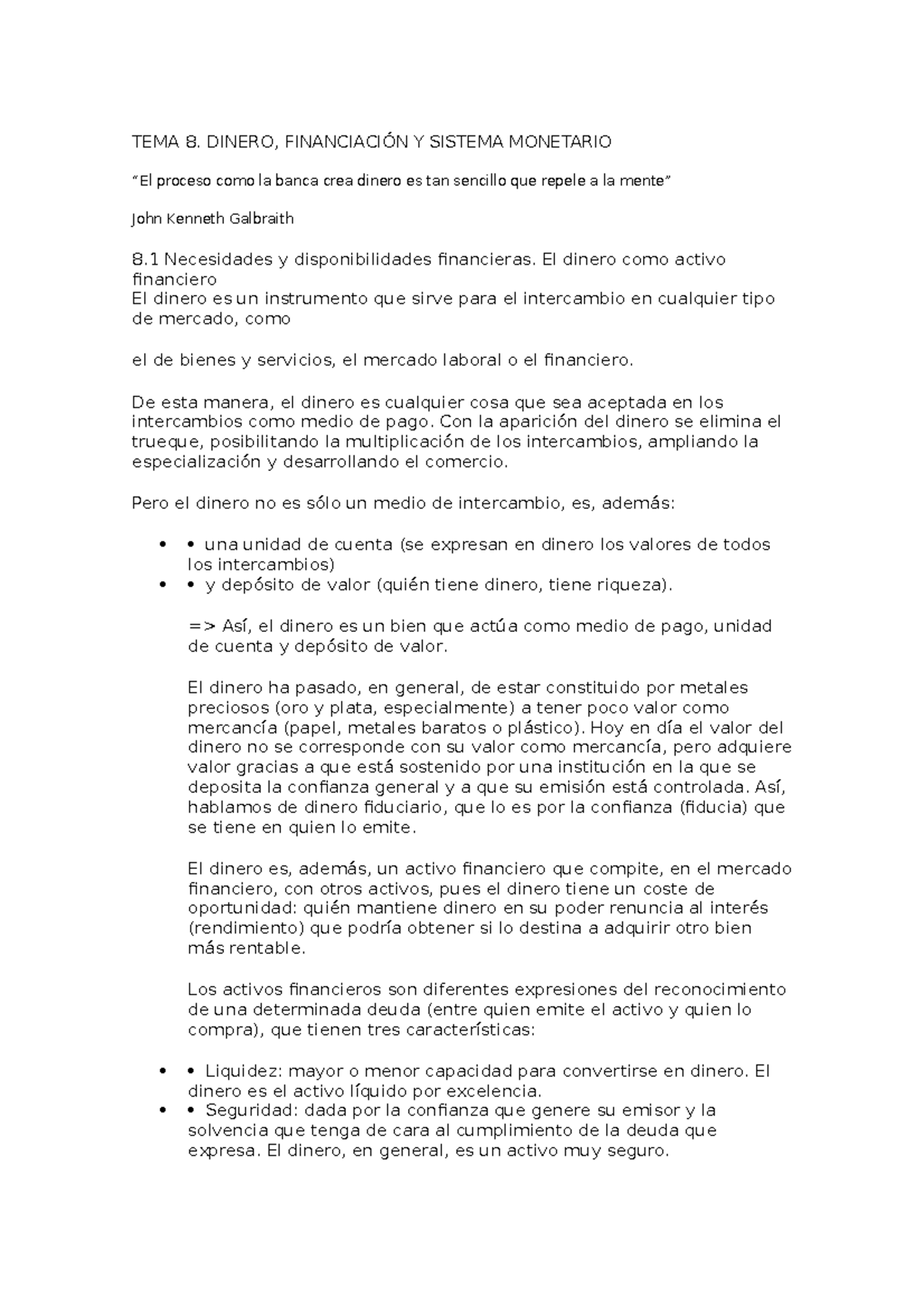 Maria Isabel Oliver Belmonte Introducción Economia - Apuntes 8 - TEMA 8 ...