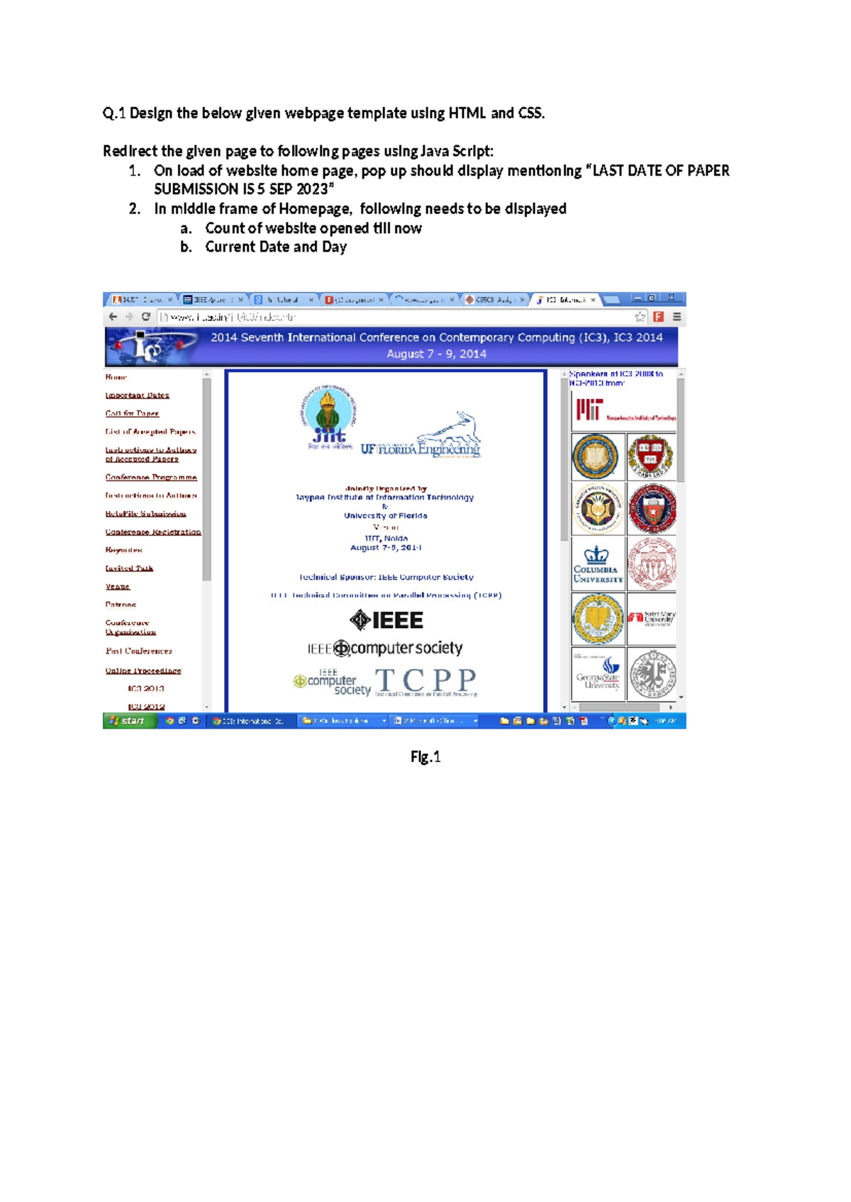 Class Assignment 01 B12 - Computer Science SL - Q Design the below given webpage template using ...