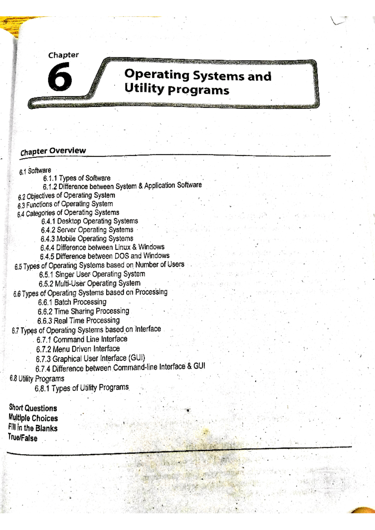 Operating system - CSI-321 - Chapter 6 Operating Systems and Utility programs Chapter Overview 6 ...