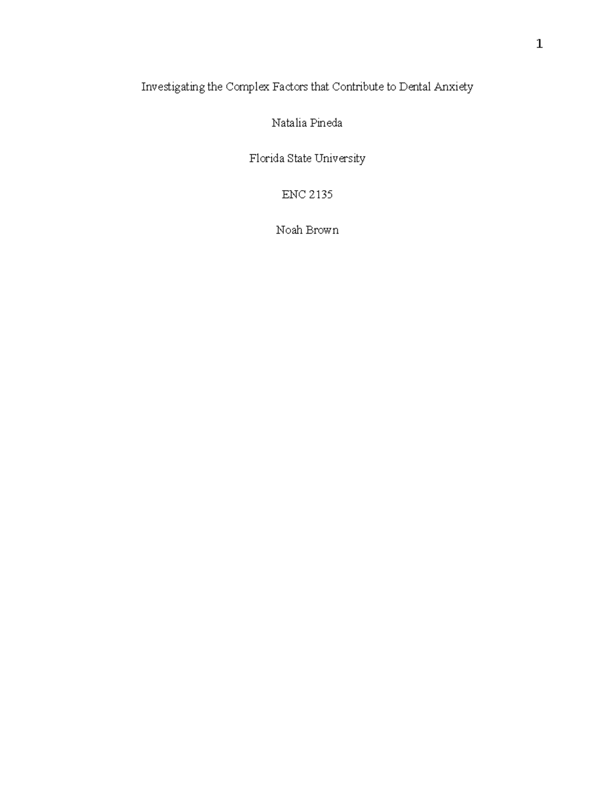 Investigative Final - essay for field of study - Investigating the ...