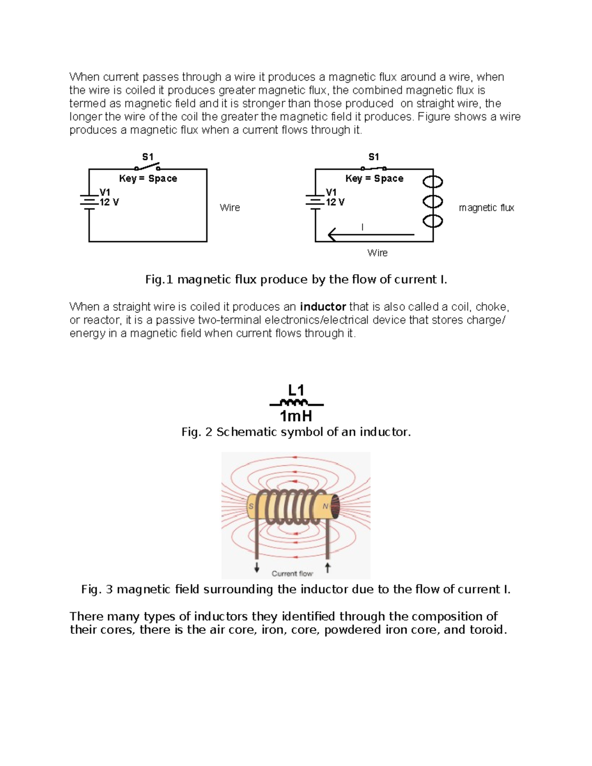 Inductor Lesson - When current passes through a wire it produces a ...