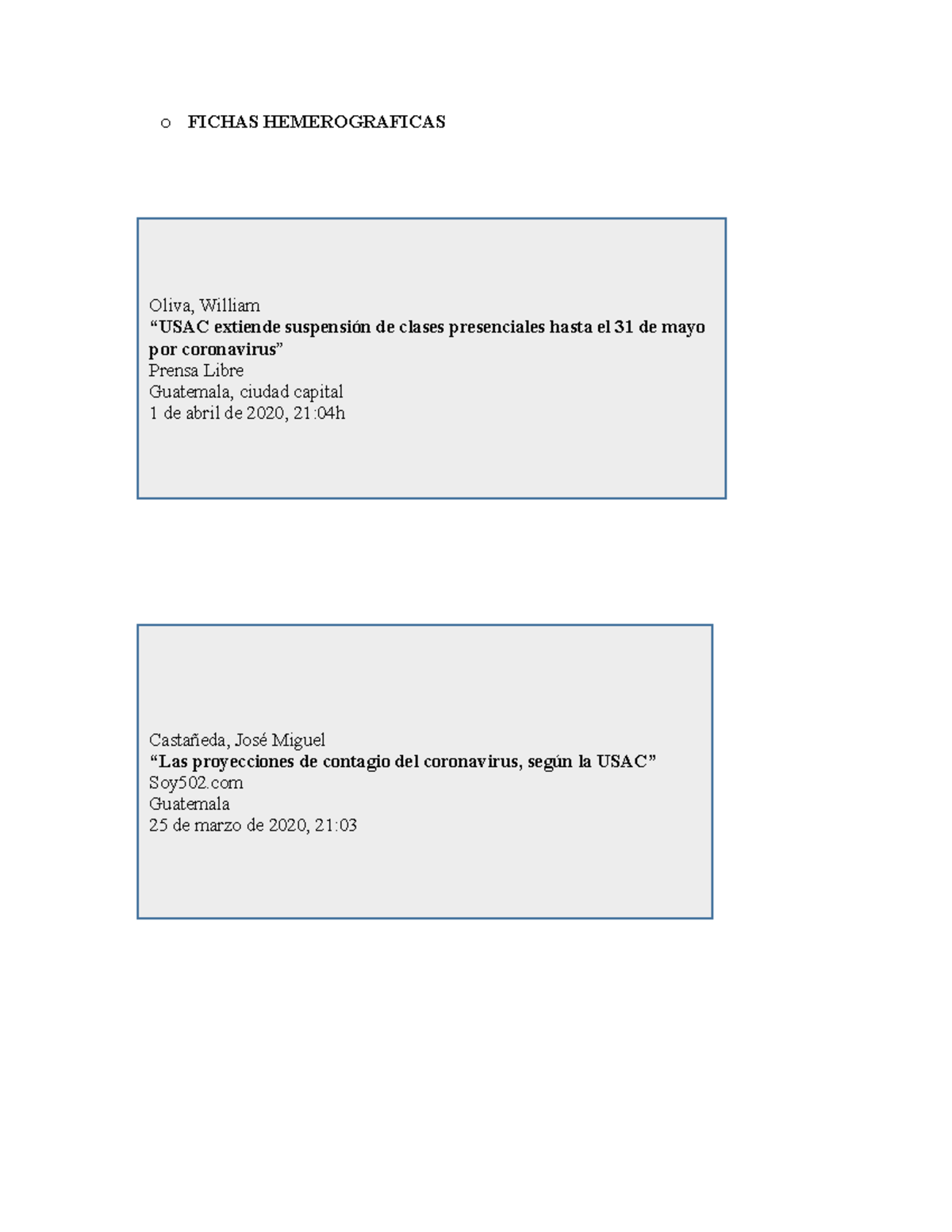 Fichas Hemerograficas y paráfrasis - o FICHAS HEMEROGRAFICAS Castañeda ...
