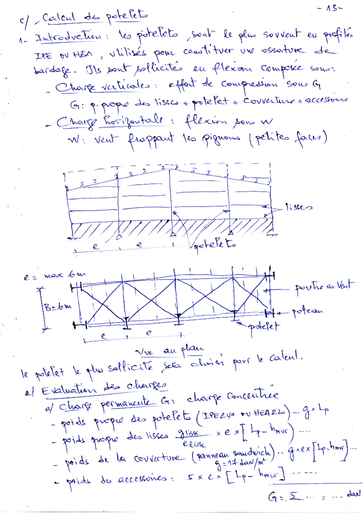 Cours Etude des potelets - Cours techniques des bâtiments - Studocu