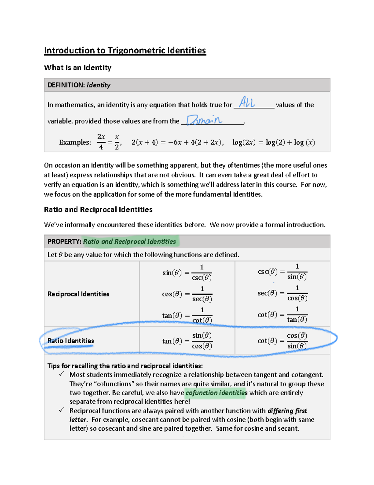 Introduction to Trigonometric Identities - Examples: 2 𝑥 4 = 𝑥 2 , 2 (𝑥 ...