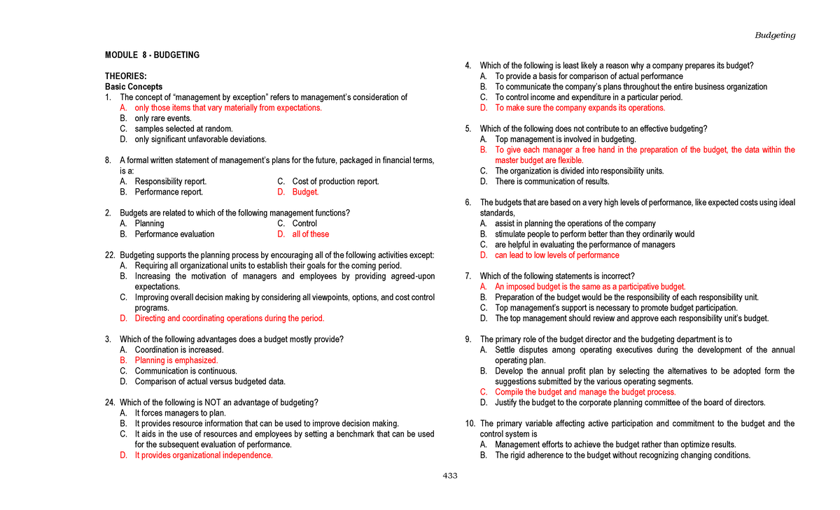 Pdfcoffee Com Financial Budget Pdf Pdf Free Pdf Module 8