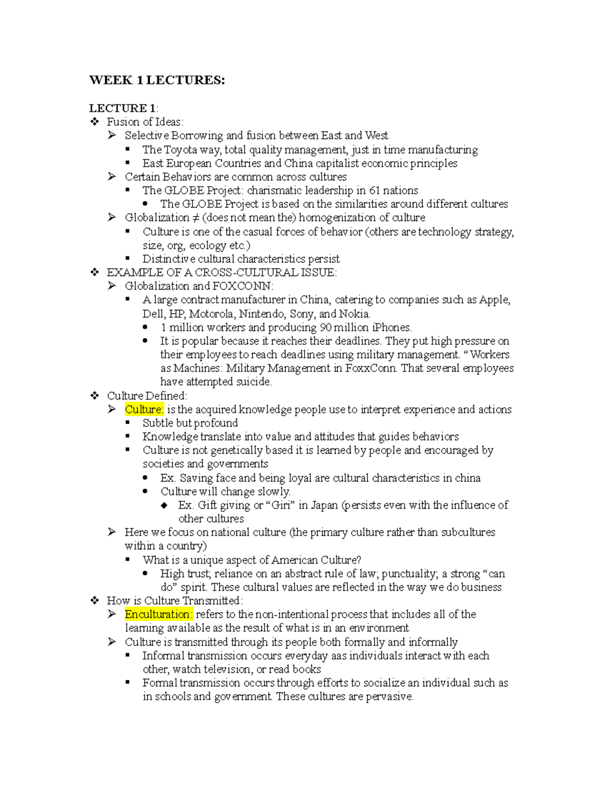 MGT 400 Notes AND Midterm Study Guide - WEEK 1 LECTURES: LECTURE 1 ...