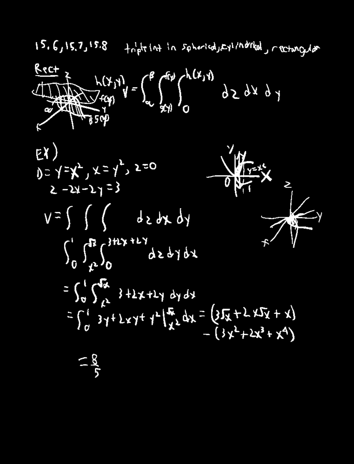 Triple Integrals (Spherical, Cone, Cylinder - 15,6 15,7 15. triple int ...