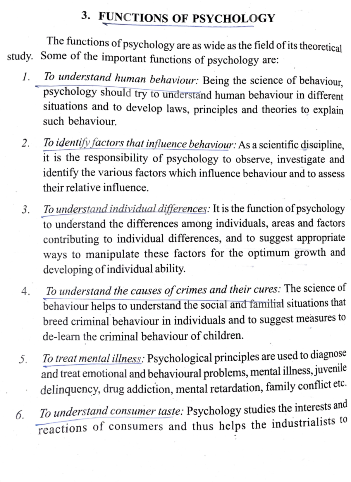 Functions and Branches of Psychology - 3. FUN CTION S OF PSYCHOLOGY The ...