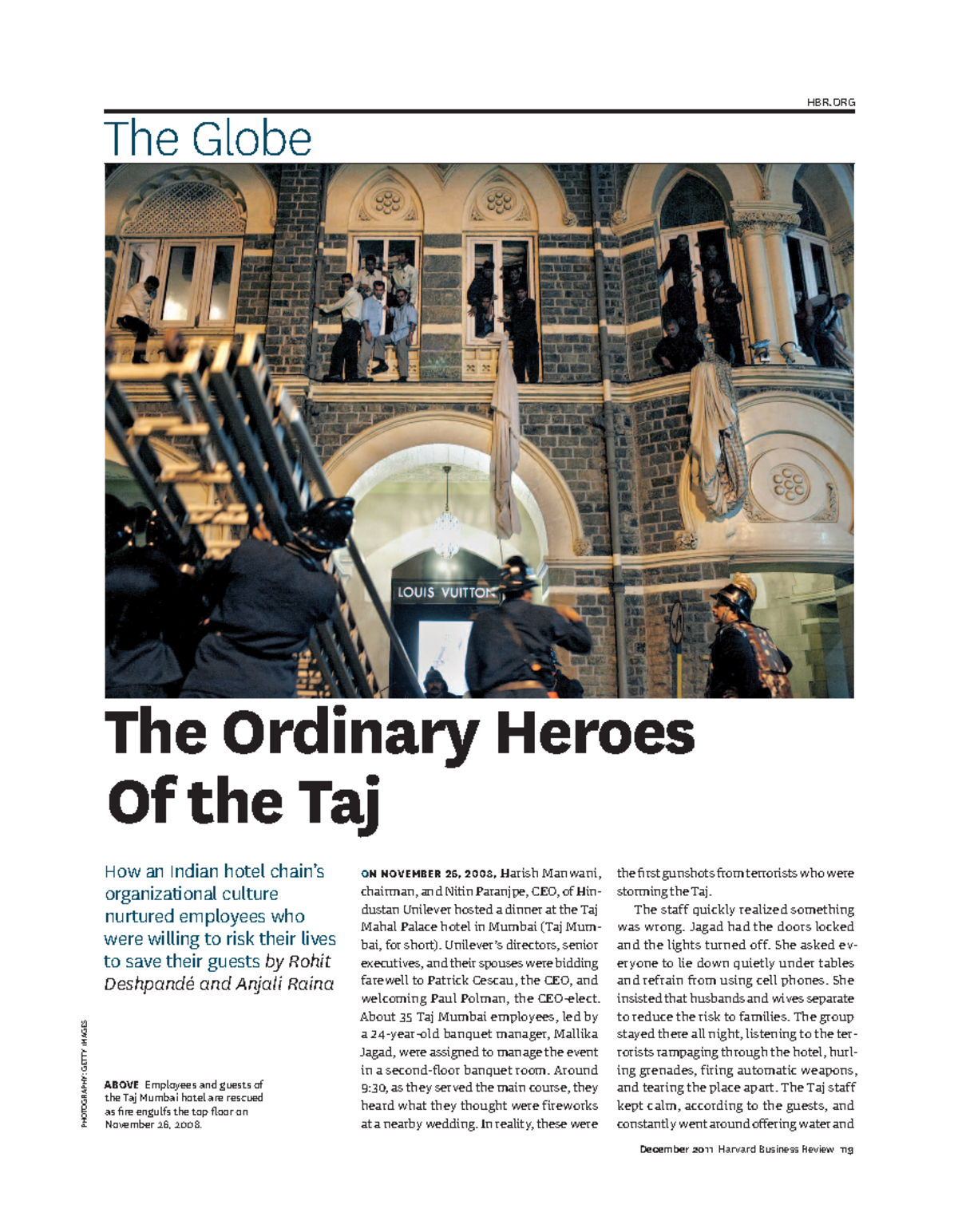 Taj Mumbai - The Ordinary Heroes Of the Taj How an Indian hotel chain’s ...