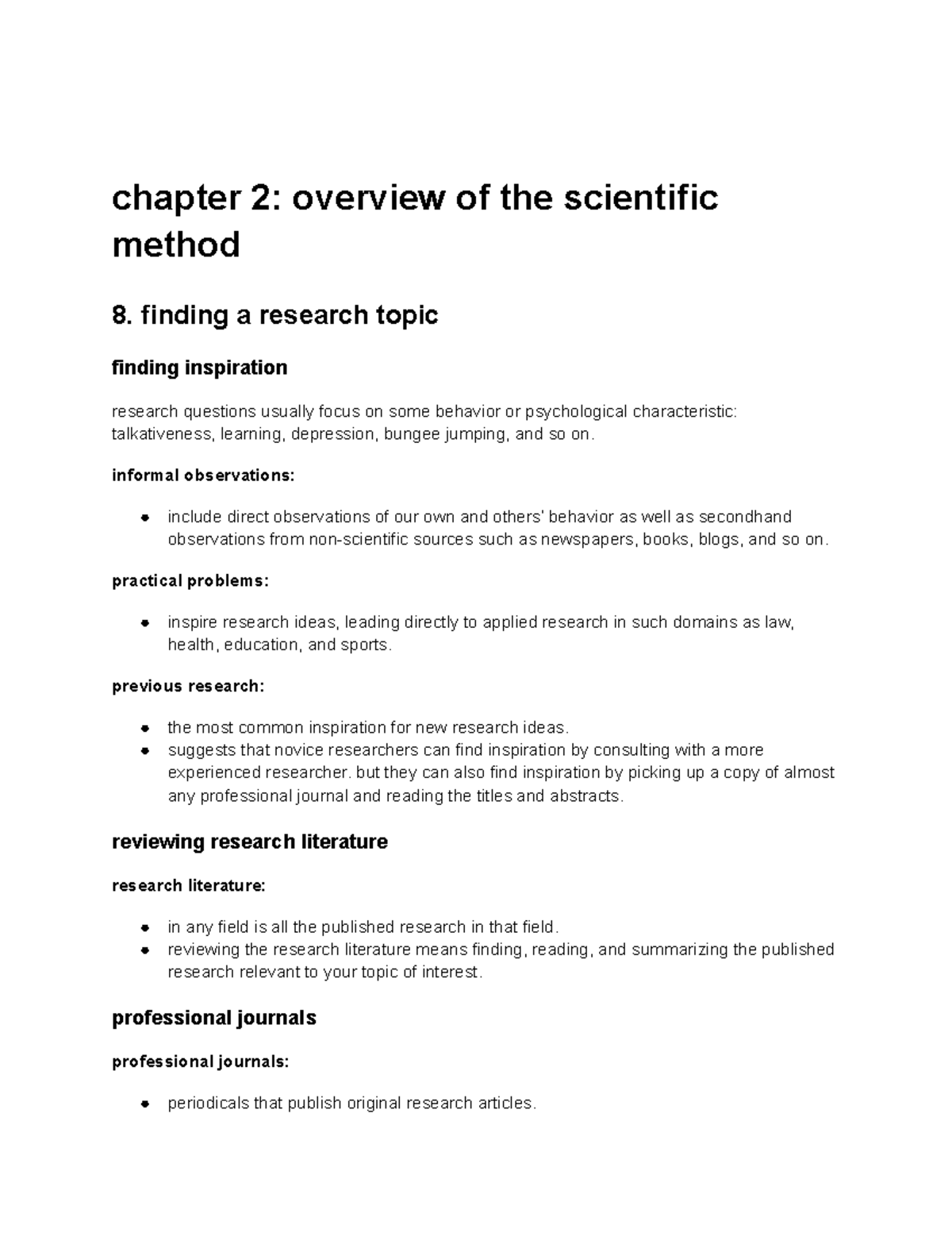 Chapter 2 overview of the scientific method - PSYCH241 - UMass Amherst ...