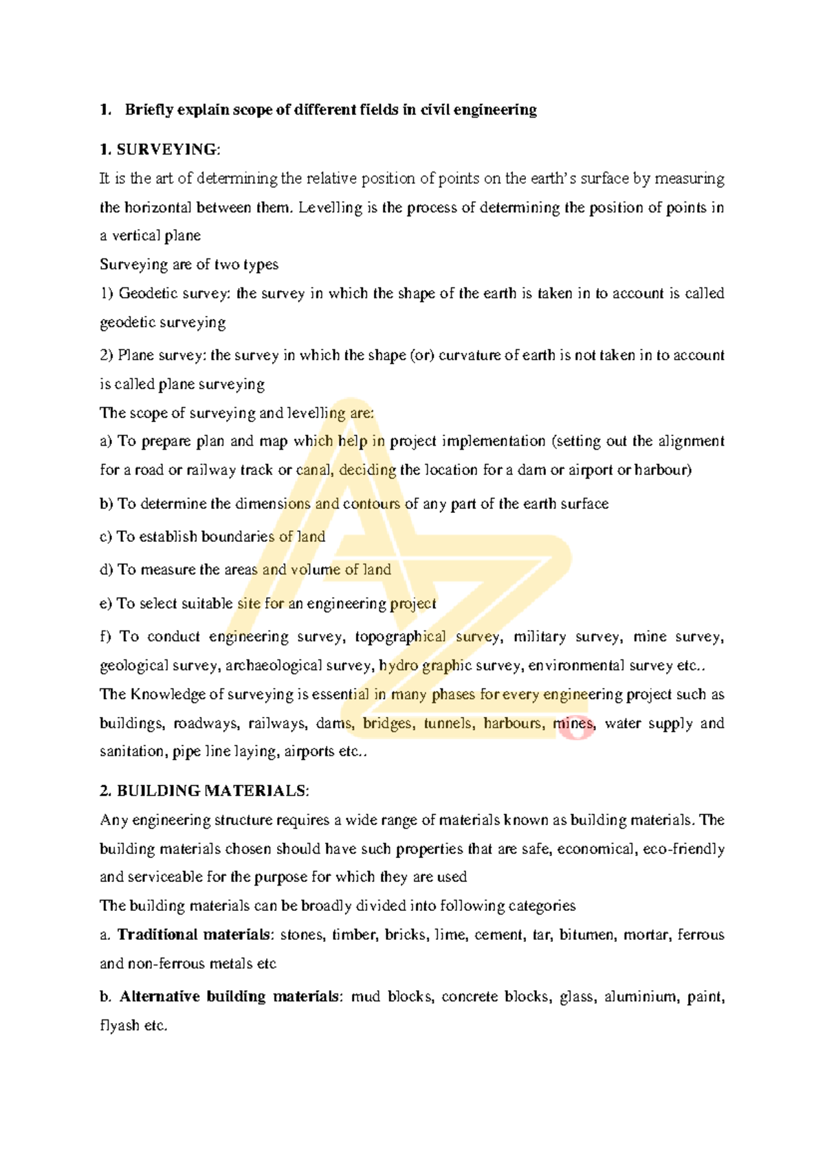 CIV Mod1@Az Documents.in - Briefly explain scope of different fields in civil engineering ...