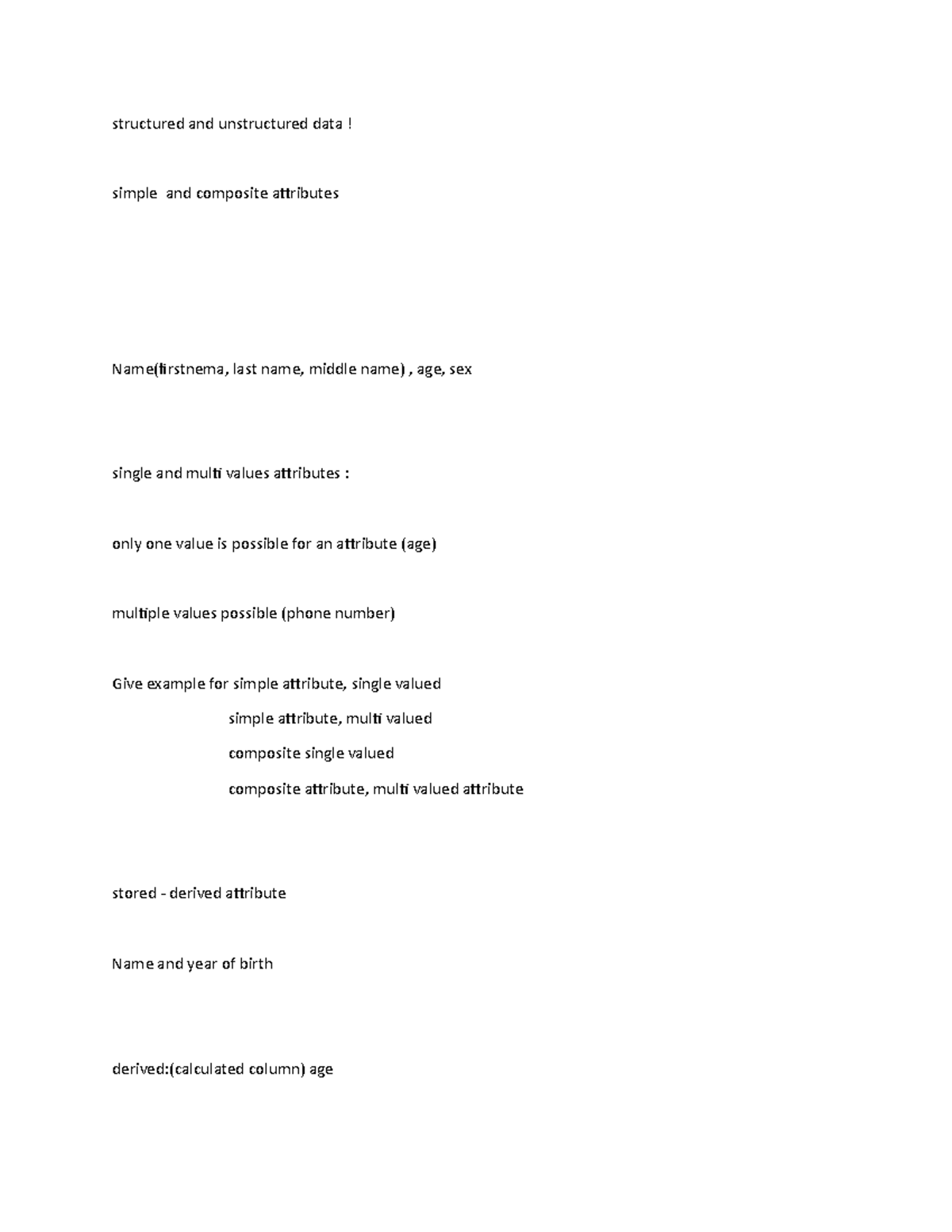 Sample - A part of lecture notes - structured and unstructured data ...