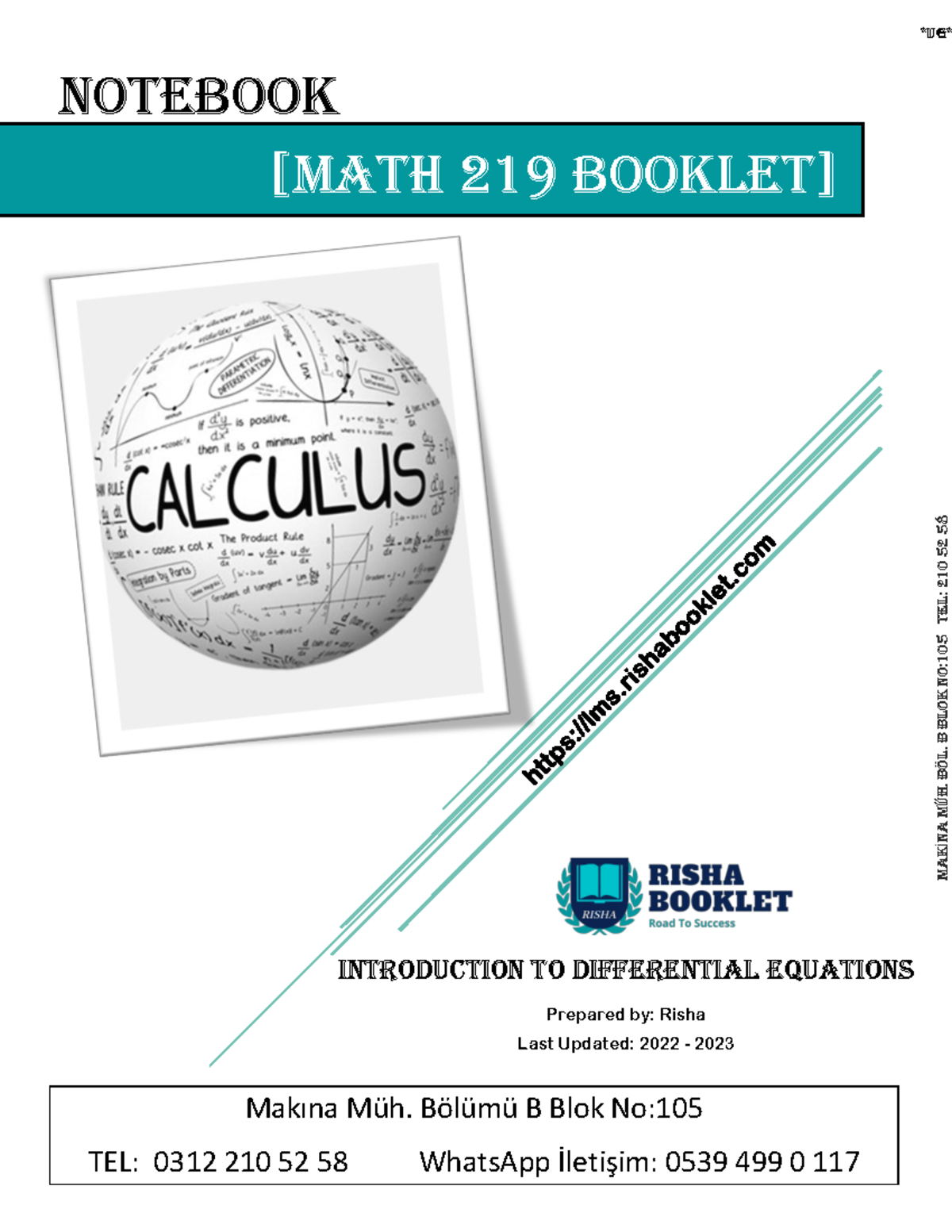 MATH219 Lecture NOTE Booklet 2 - notebook [math 2 19 booklet ...