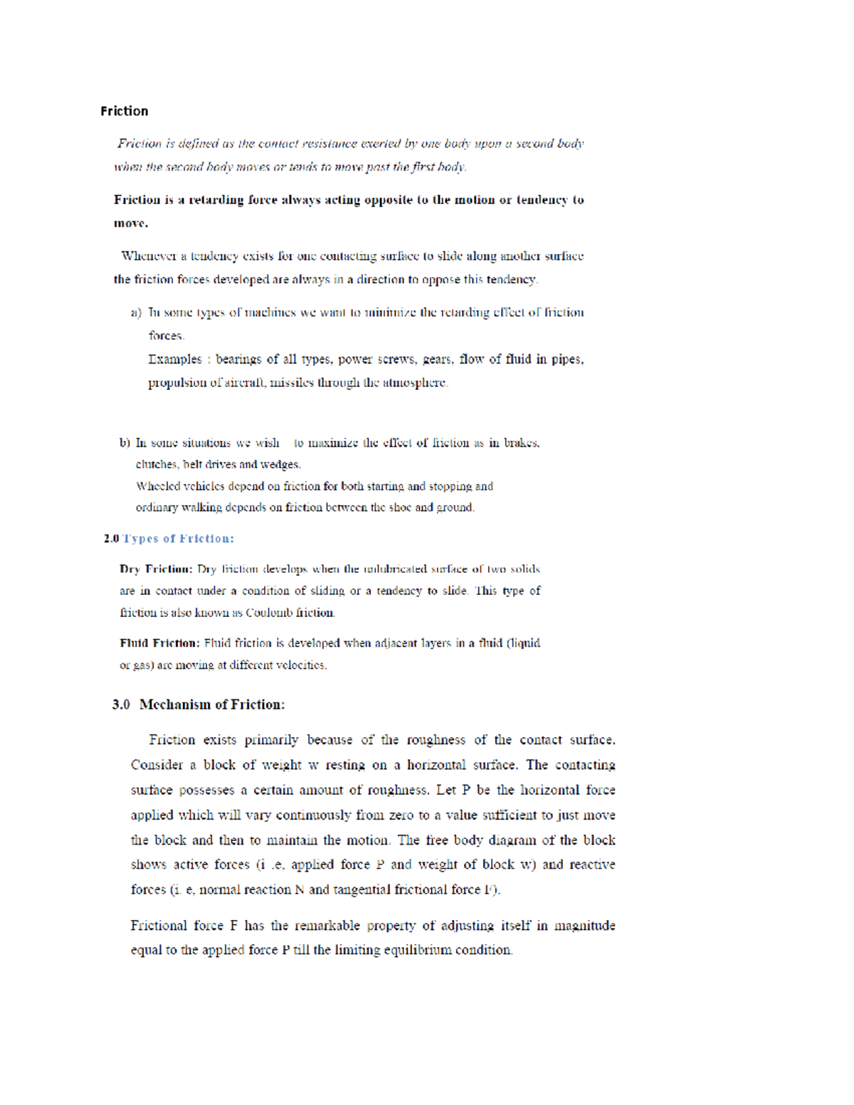 Friction 2 physical electronics - Friction Referring the graph we may ...