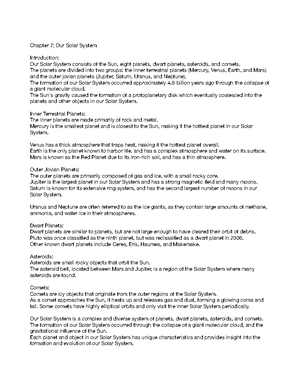 Astronomy Lecture 1 Notes - Chapter 1: (extra) Astronomy is the study ...