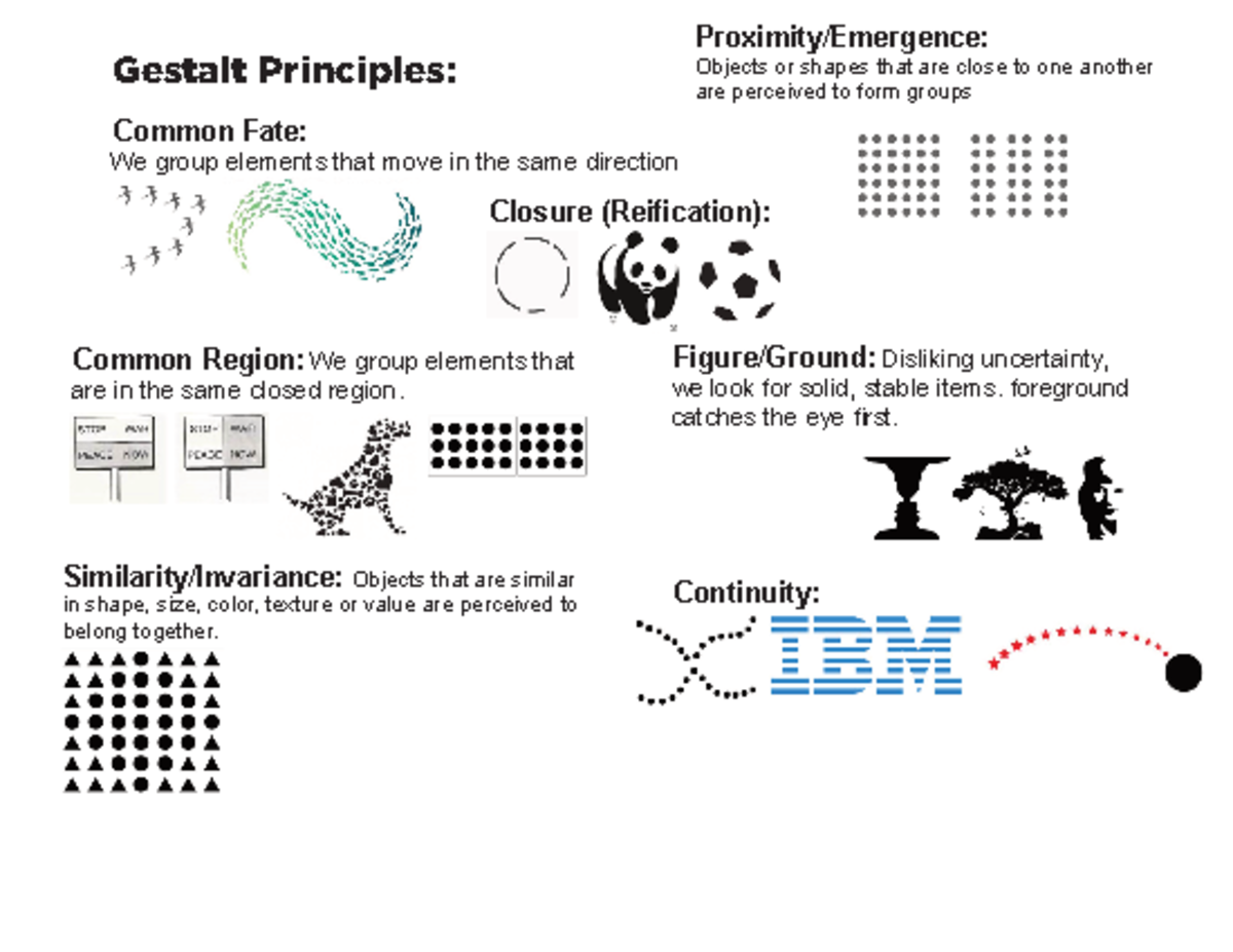 Summary gestalt principles-1 - Gestalt Principles: Closure (Reification ...