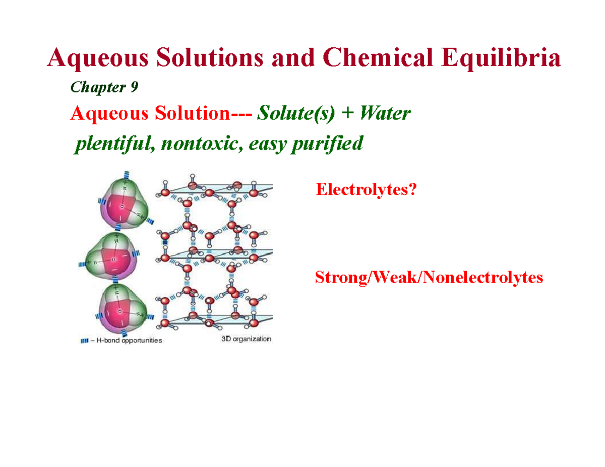 Ch9ch10 Spring 2023-BB - Aqueous Solutions and Chemical Equilibria ...
