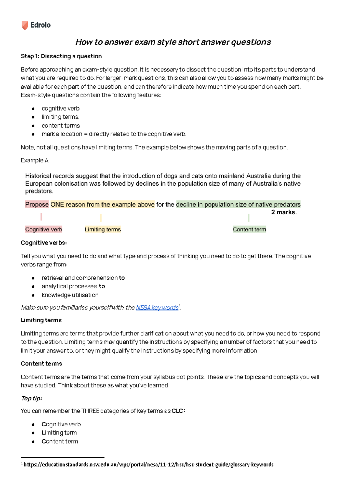 Hopw to answer short responses - How to answer exam style short answer ...