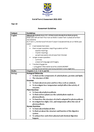 Year 4 assessment guidelines - End of Term 2 Assessment 2022- Year 4 ...