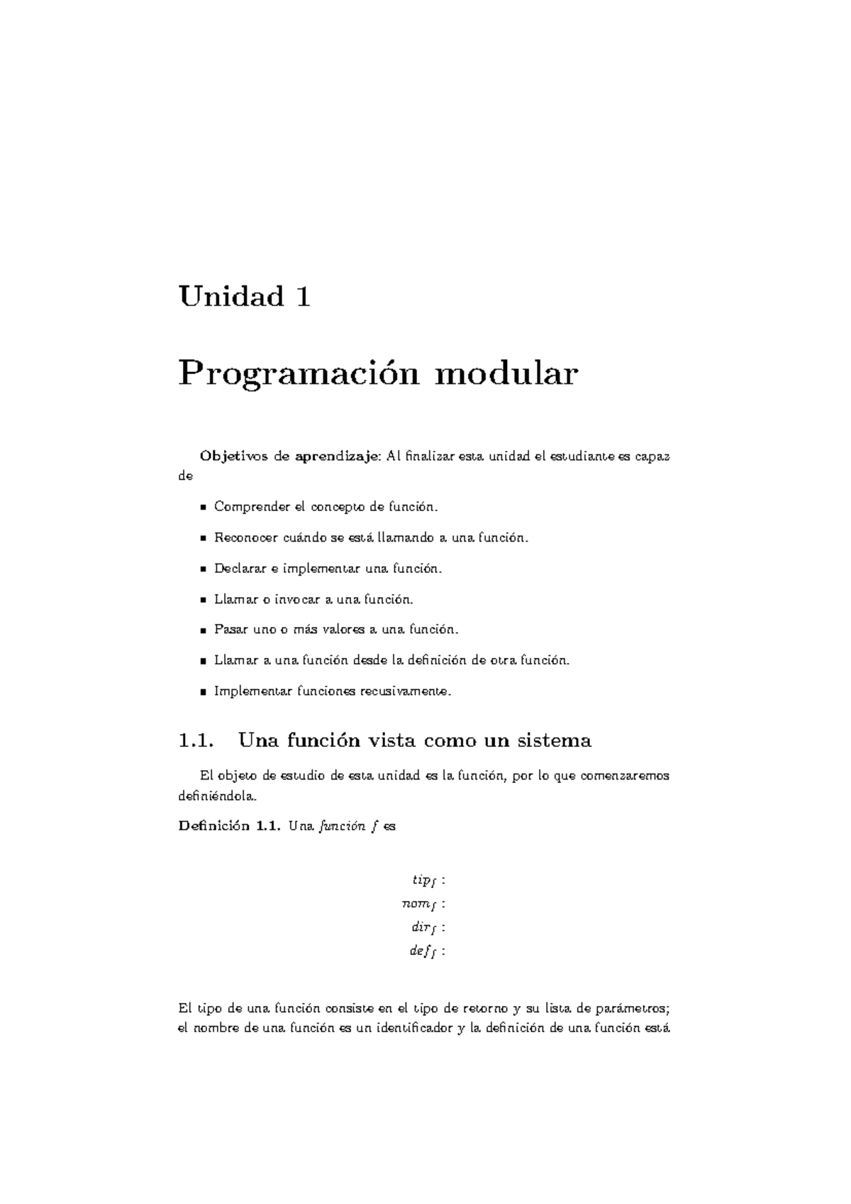 2021-2 unidad 01 - Unidad 1 Programaci ́on modular Objetivos de ...