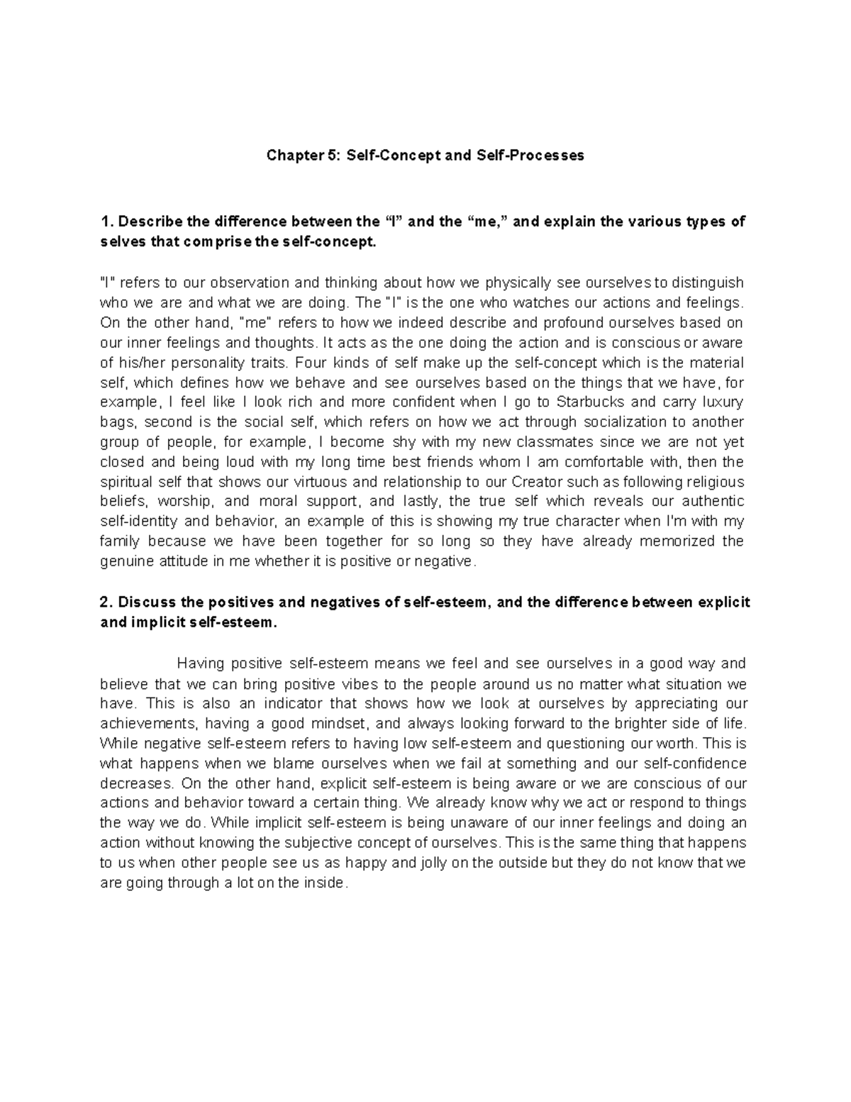 Activity #5 - Based on own understanding from reference materials ...