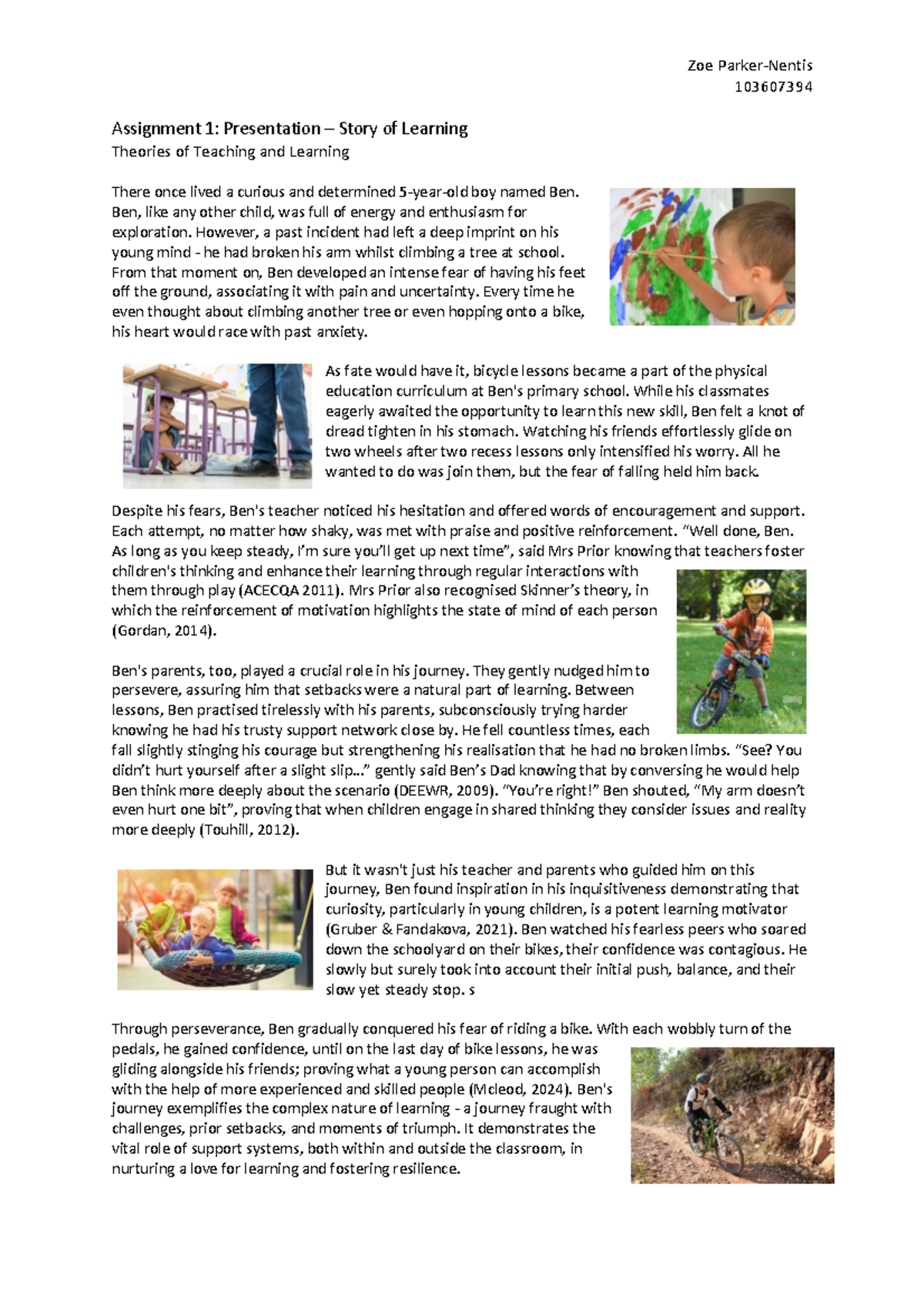 Assignment 1: Presentation – Story of Learning - Zoe Parker-Nentis ...