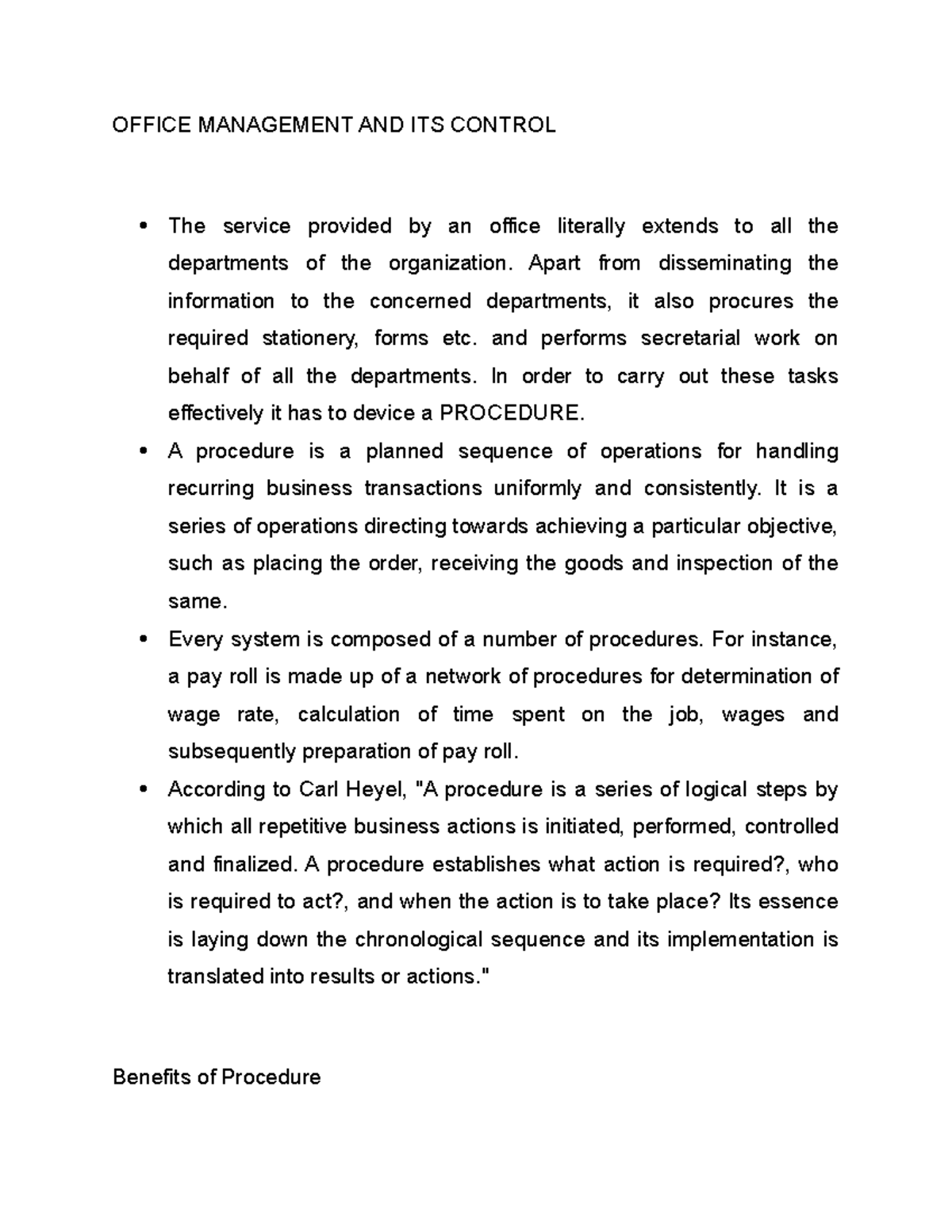 Office Management AND ITS Control - OFFICE MANAGEMENT AND ITS CONTROL ...
