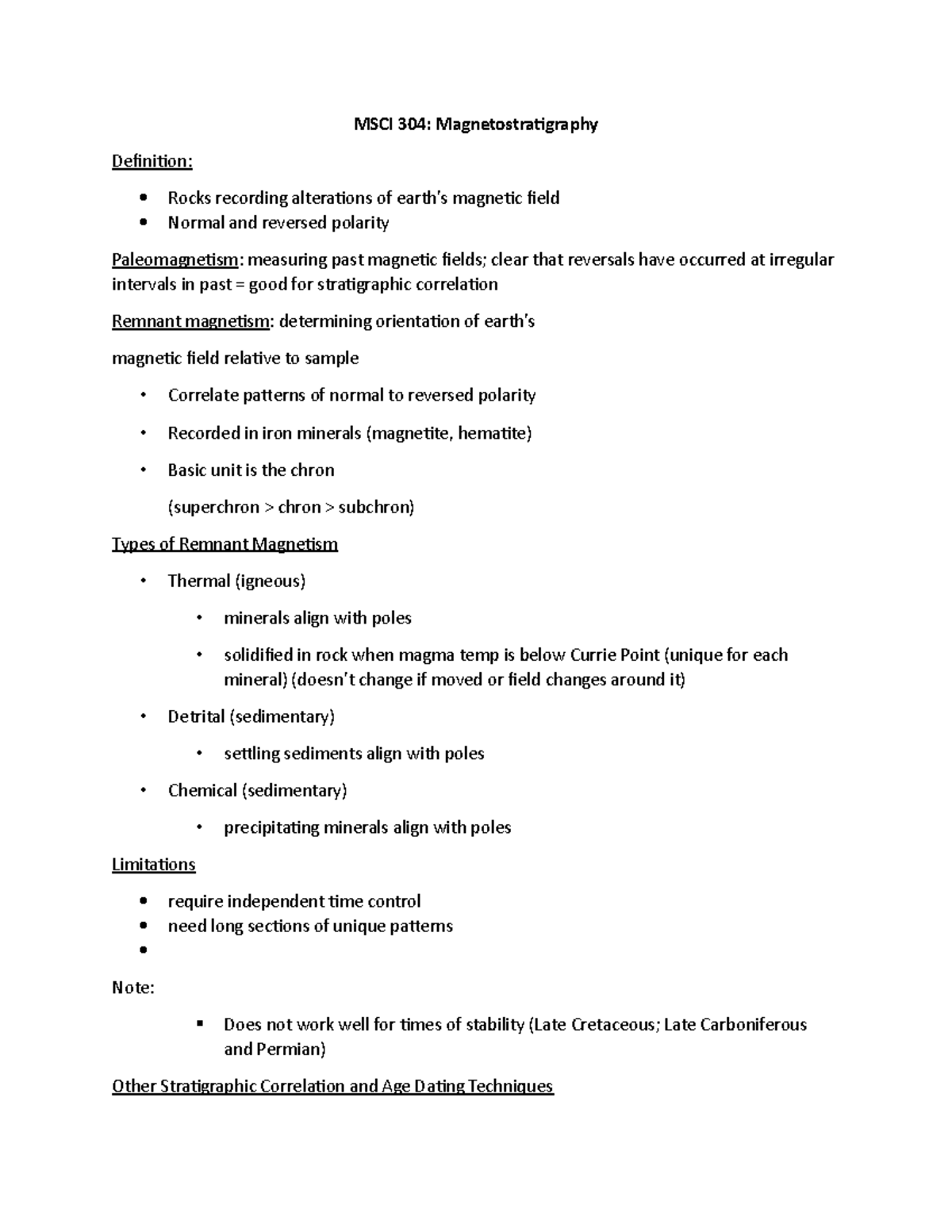 Magnetostratigraphy - MSCI 304: Magnetostratigraphy Definition: Rocks ...
