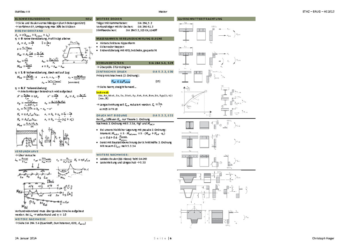 Stahlbau I III 6 - hilfreich - Stahlbau I-III Master ETHZ – BAUG – HS 24. Januar 2014 S e i t e ...