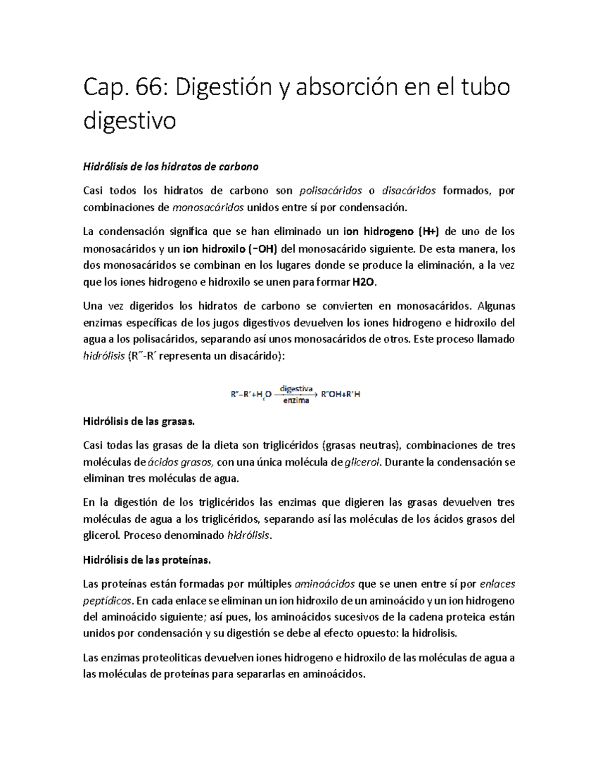 Cap 66. Guyton. Digestión y absorcion en el tubo digestivo - Cap. 66: Digestión y absorción en ...