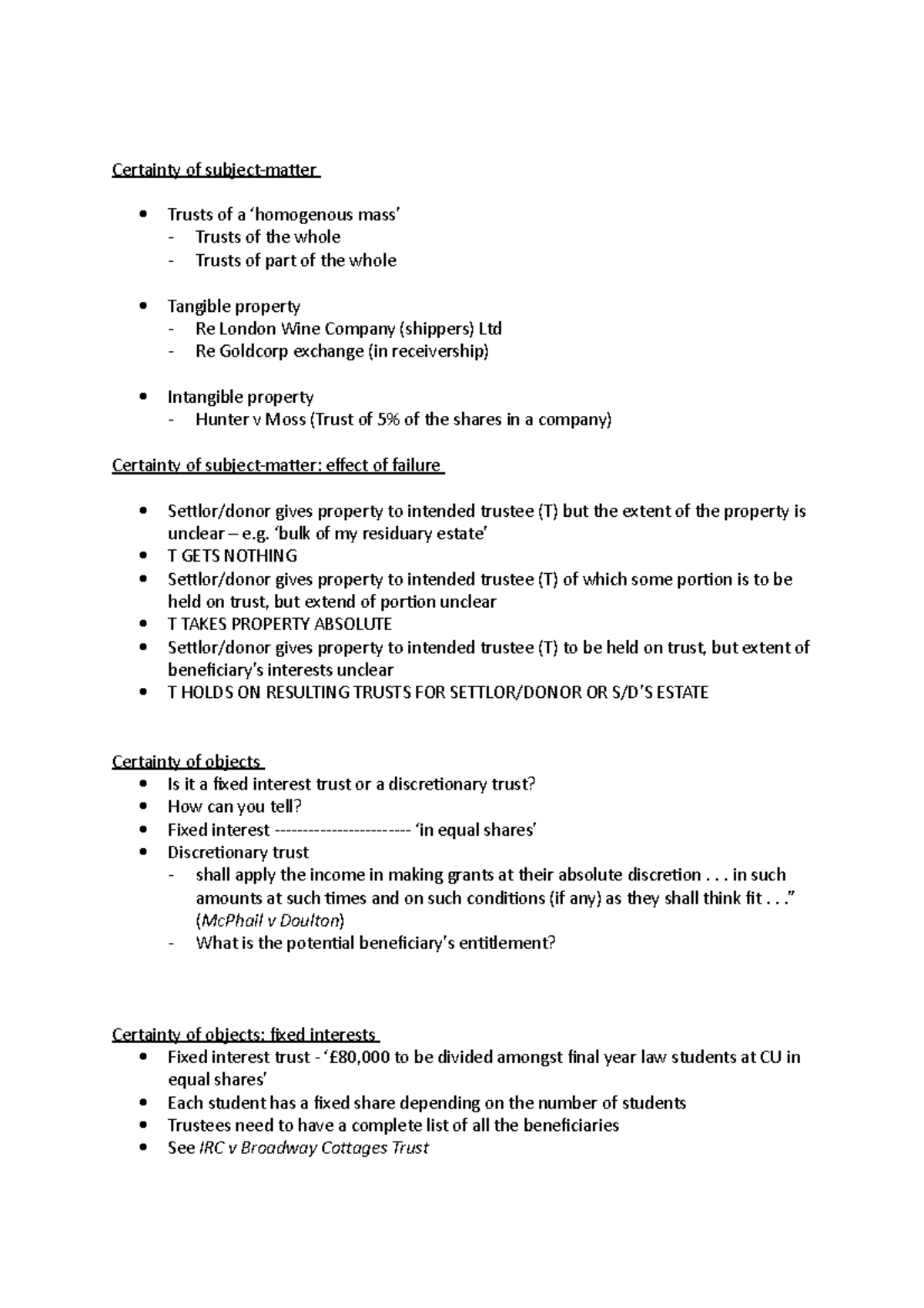 E&T WEEK 2 - The certainties principle - Certainty of subject-matter ...