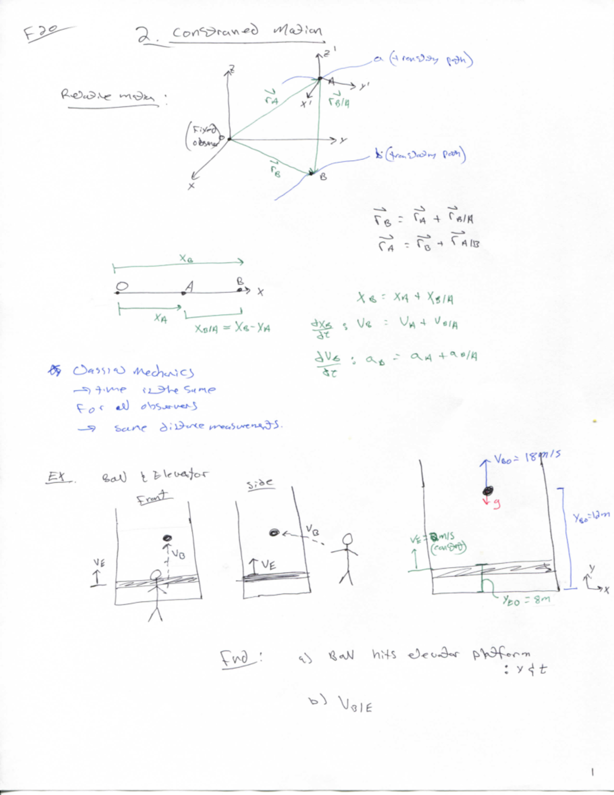 2.Constrained Motion - Lecture Note - ENGR230 - Studocu