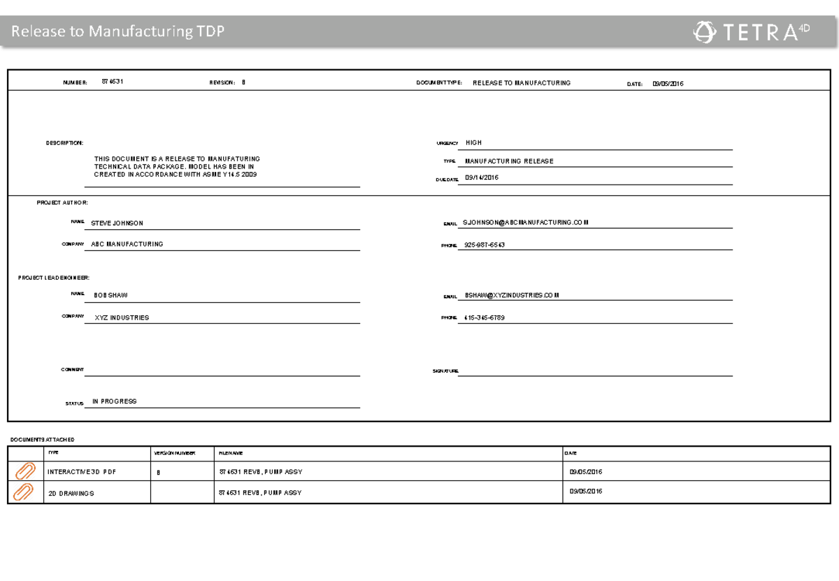 TDP Creo Tetra 4D 6 2017 - sample pdf - Release to Manufacturing TDP ...