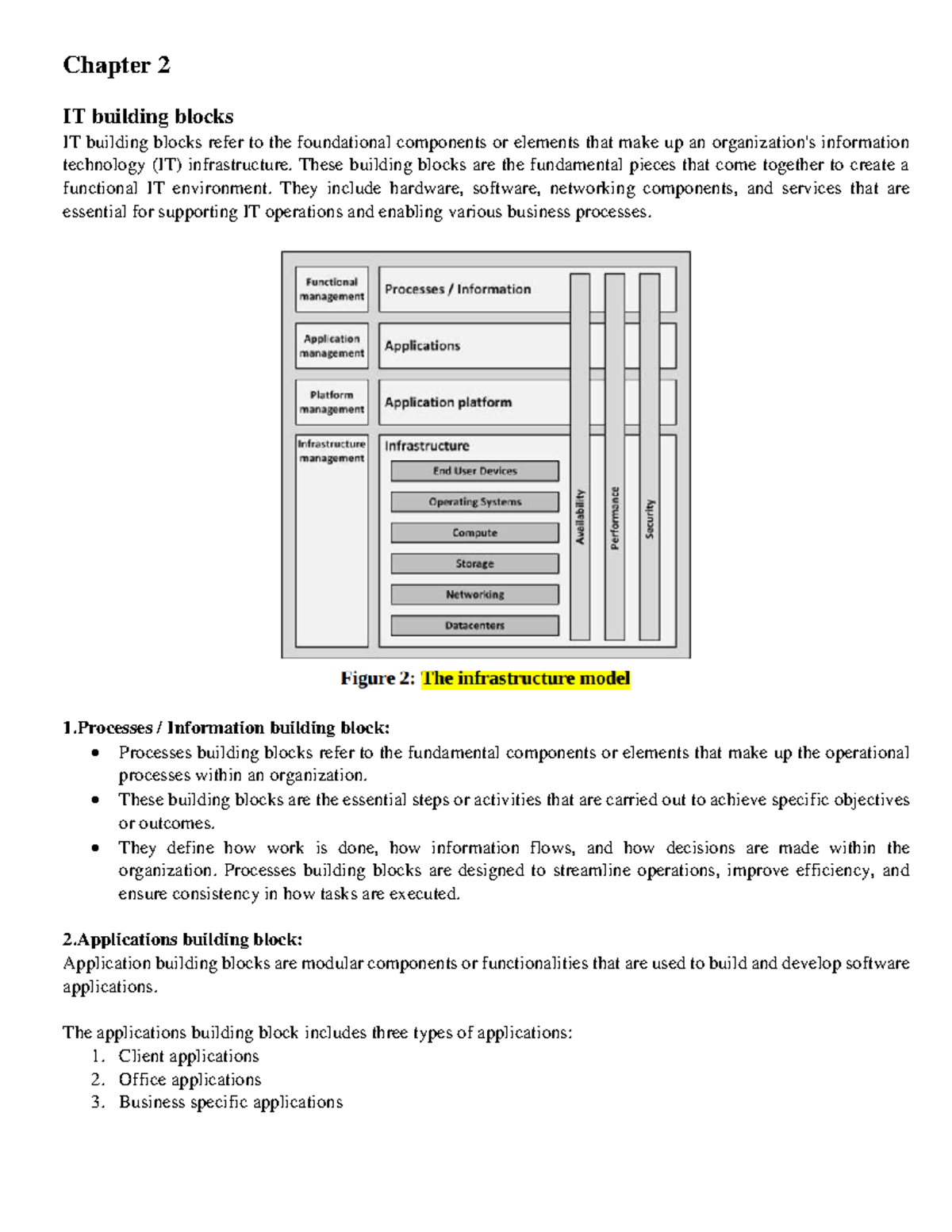 Chapter 2 - ok working good - Chapter 2 IT building blocks IT building blocks refer to the - Studocu