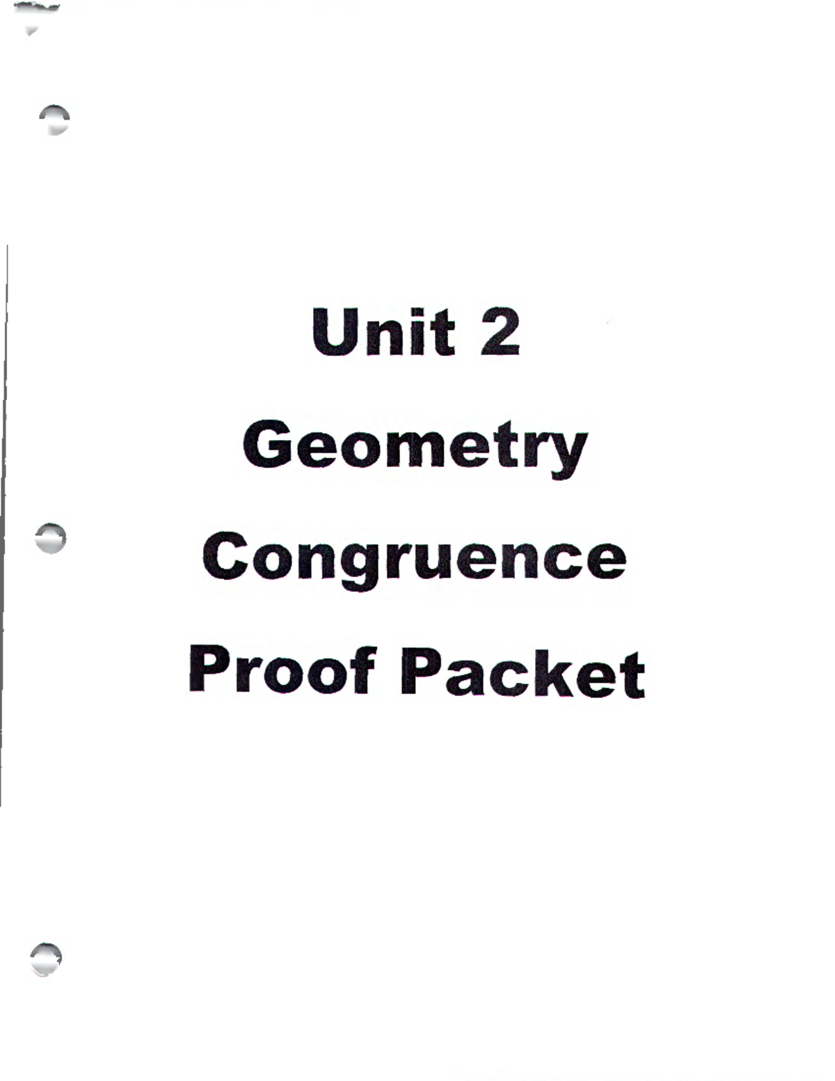 Proof+Packet+2022+KEY - Unit 2 Geometry Congruence Proof Packet WAYS TO ...